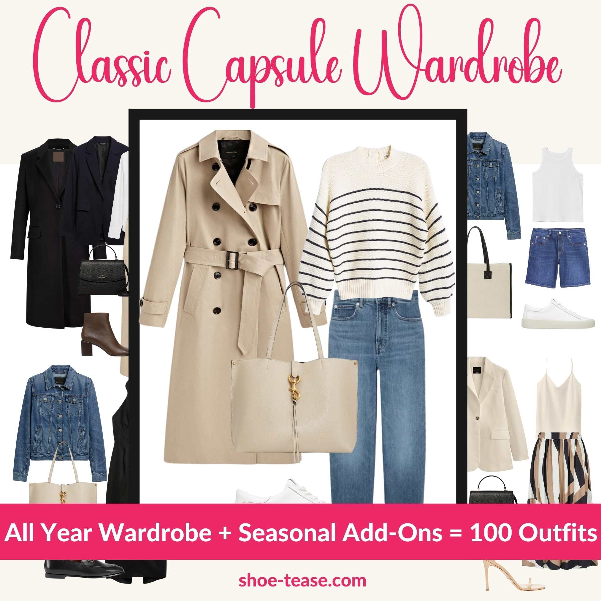 Classic Capsule Wardrobe Planner for Women | 4 Season All Year | Core ...