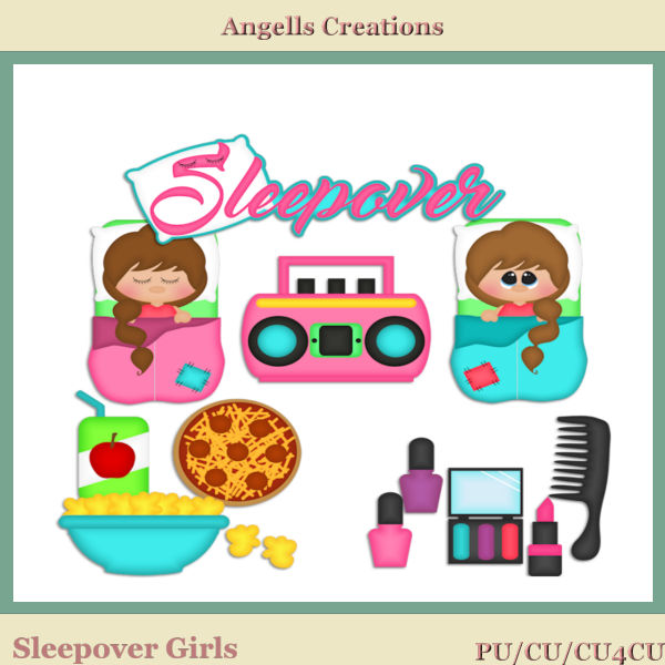 Sleepover Girls Clipart