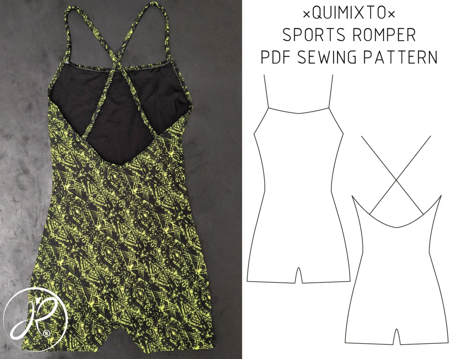 *Quimixto* Sports romper/ One piece swimsuit with shorts. (Short & long ...