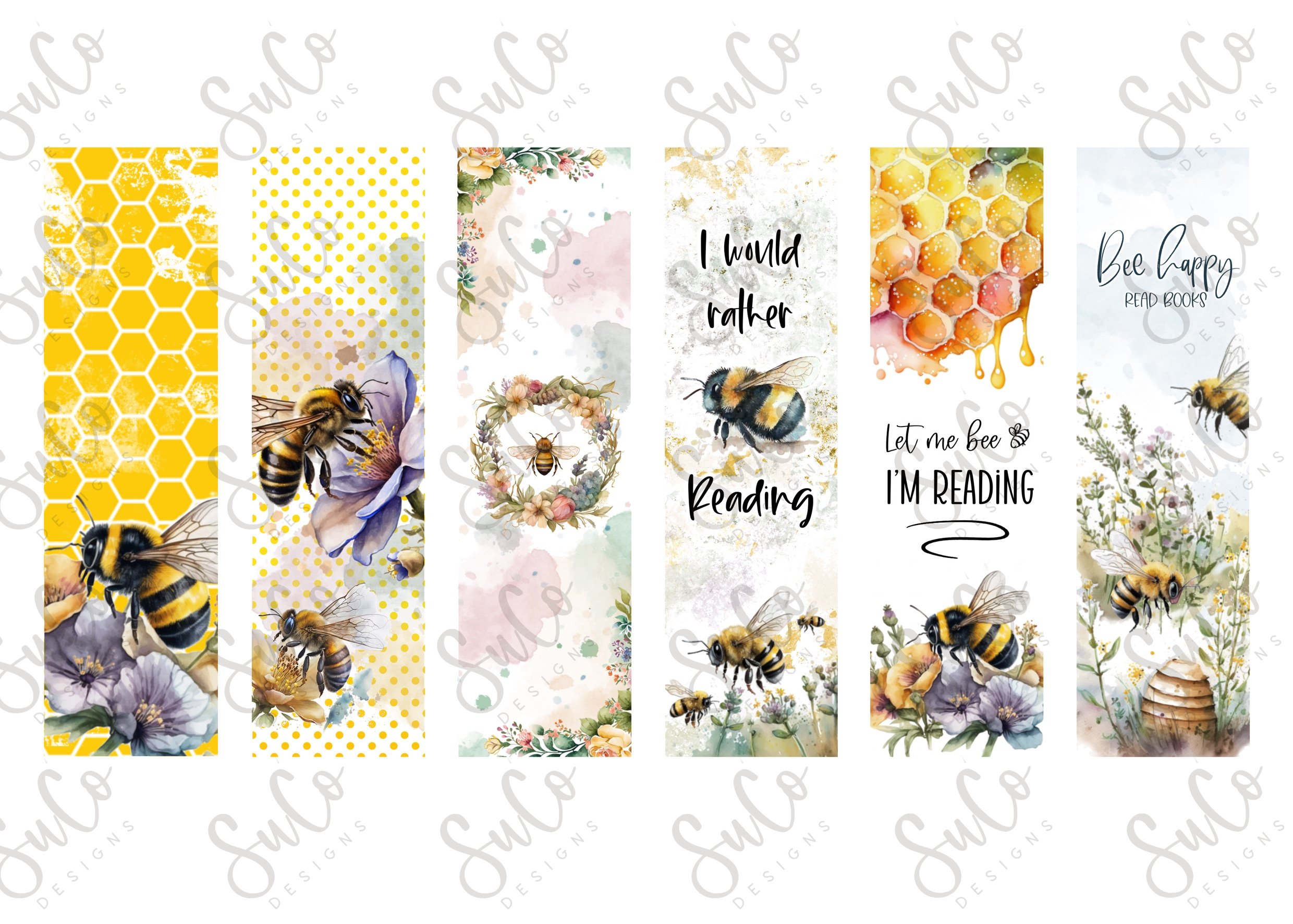 Set of 6 Bee bookmarks - Payhip