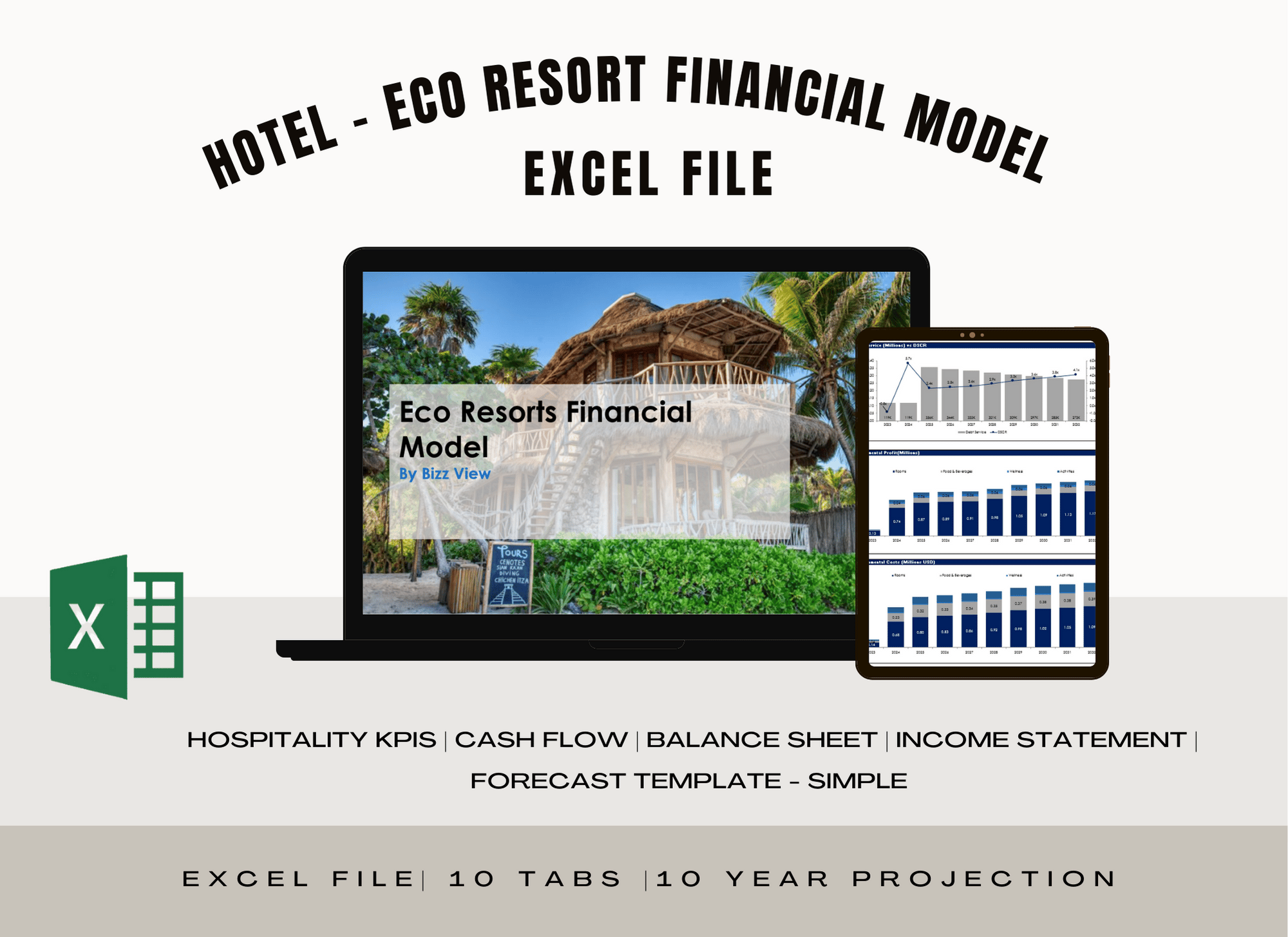 Hotel - Eco Resort Financial Mode - Excel Financial Model - Payhip