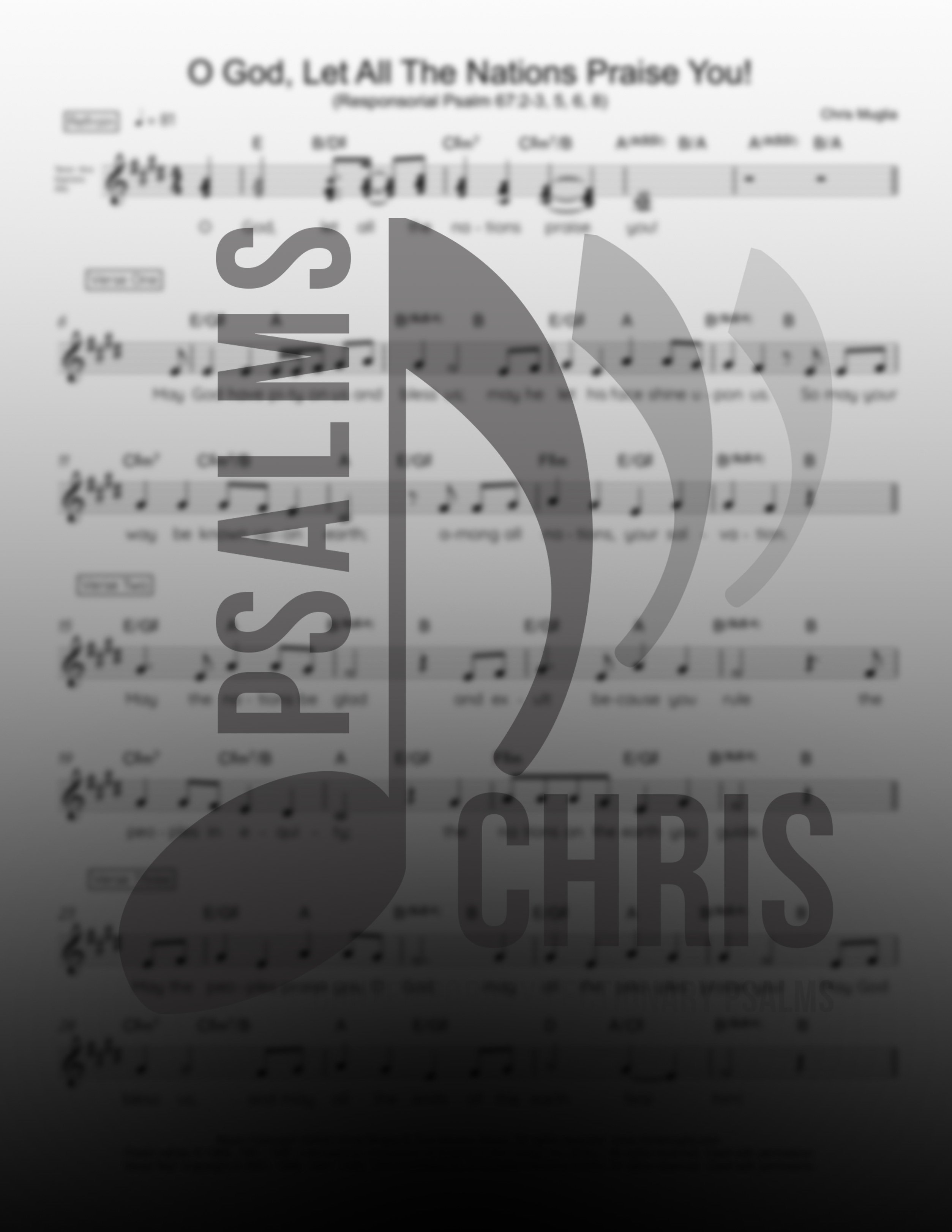 O God, Let All The Nations Praise You! (Responsorial Psalm 67 2-3, 5, 6 ...