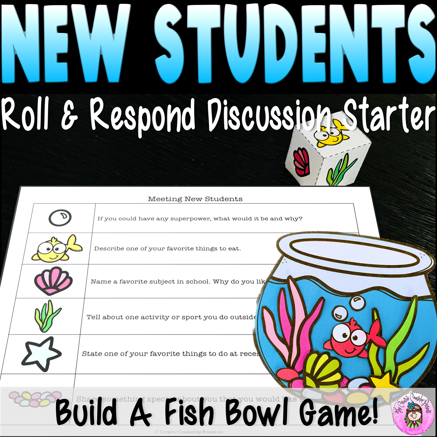 New Student Counseling Discussion Starter SEL Game Roll & Respond Build ...