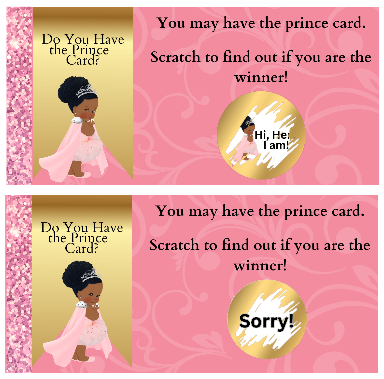 Game: Scratch-Off Game - Do you Have My Princess/Baby Shower (24 Cards ...