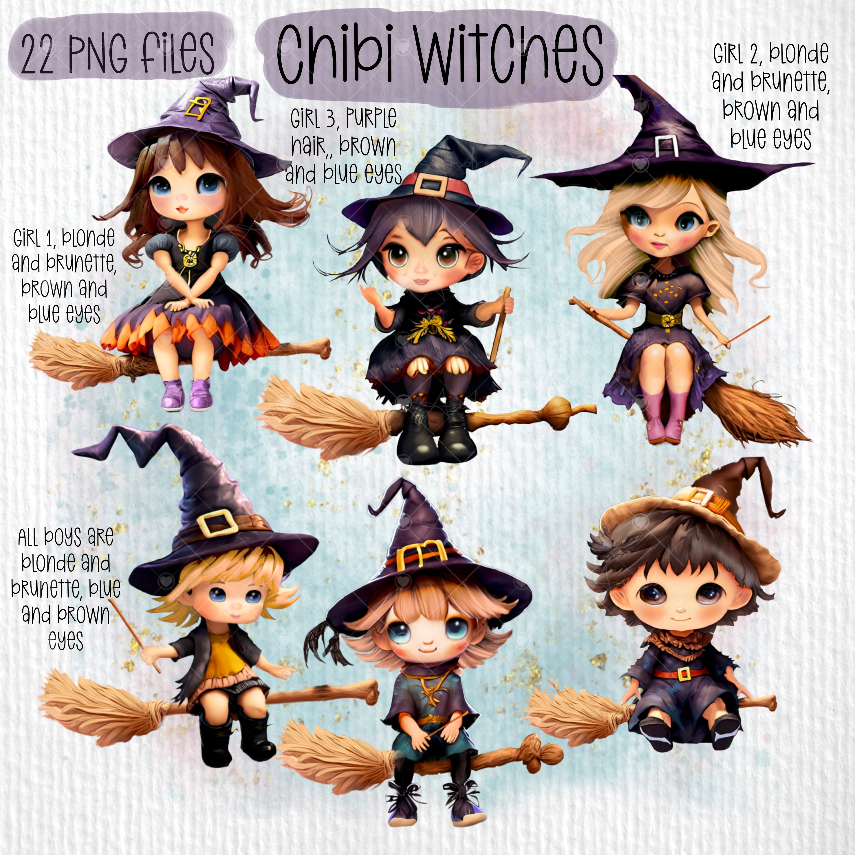 Chibi witches! 12 boys, 10 girls - Payhip