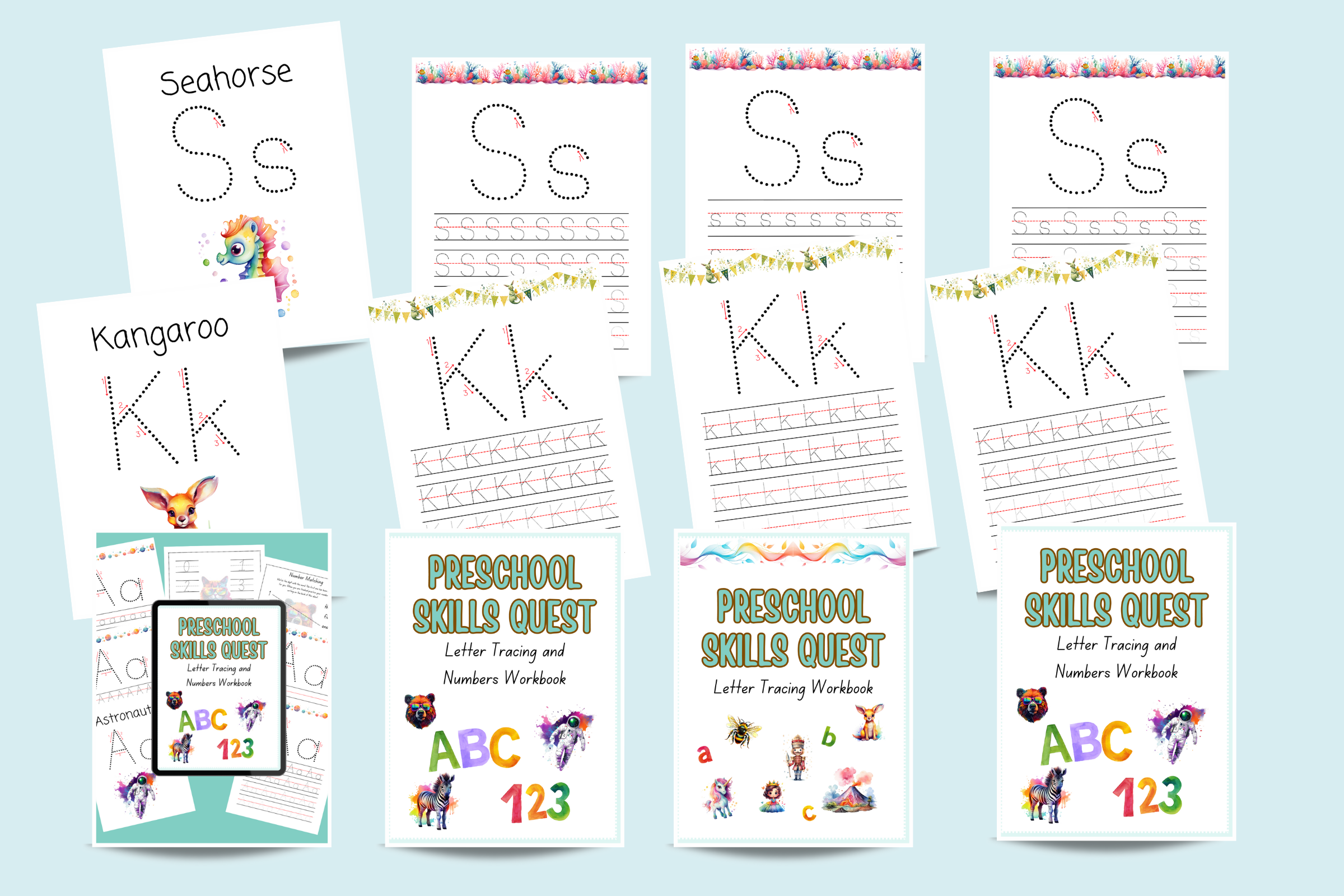 Preschool skills quest: letters tracing and numbers - Payhip