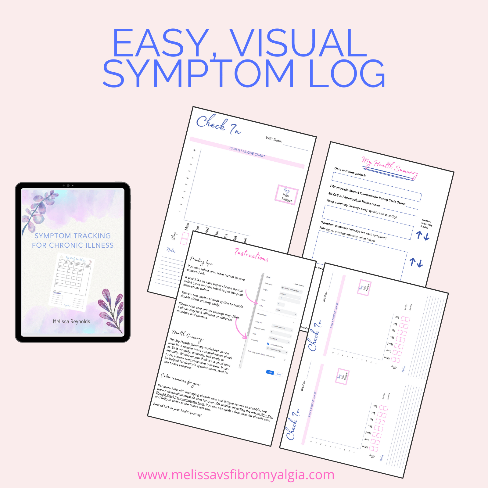 Check In Chart for Chronic Illness Symptom Tracking for Chronic Illness ...