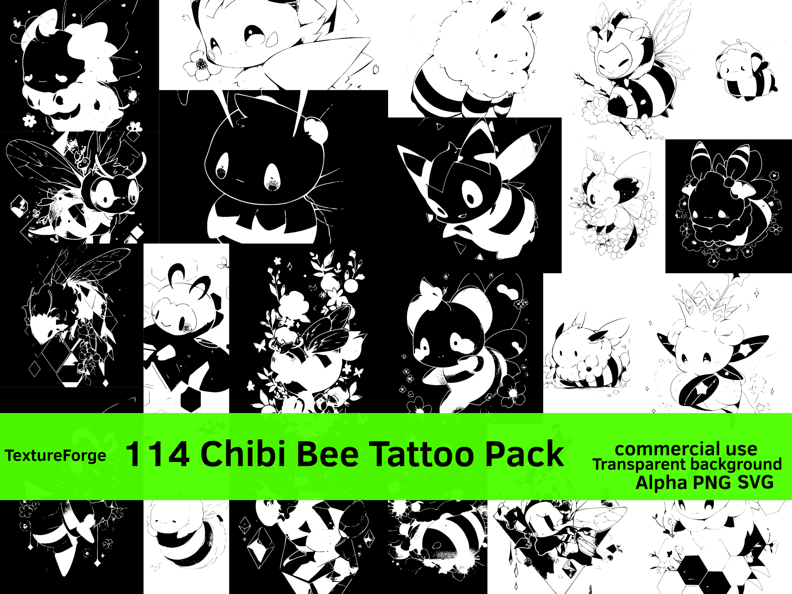 Chibi Bee Tattoo Pack - Payhip