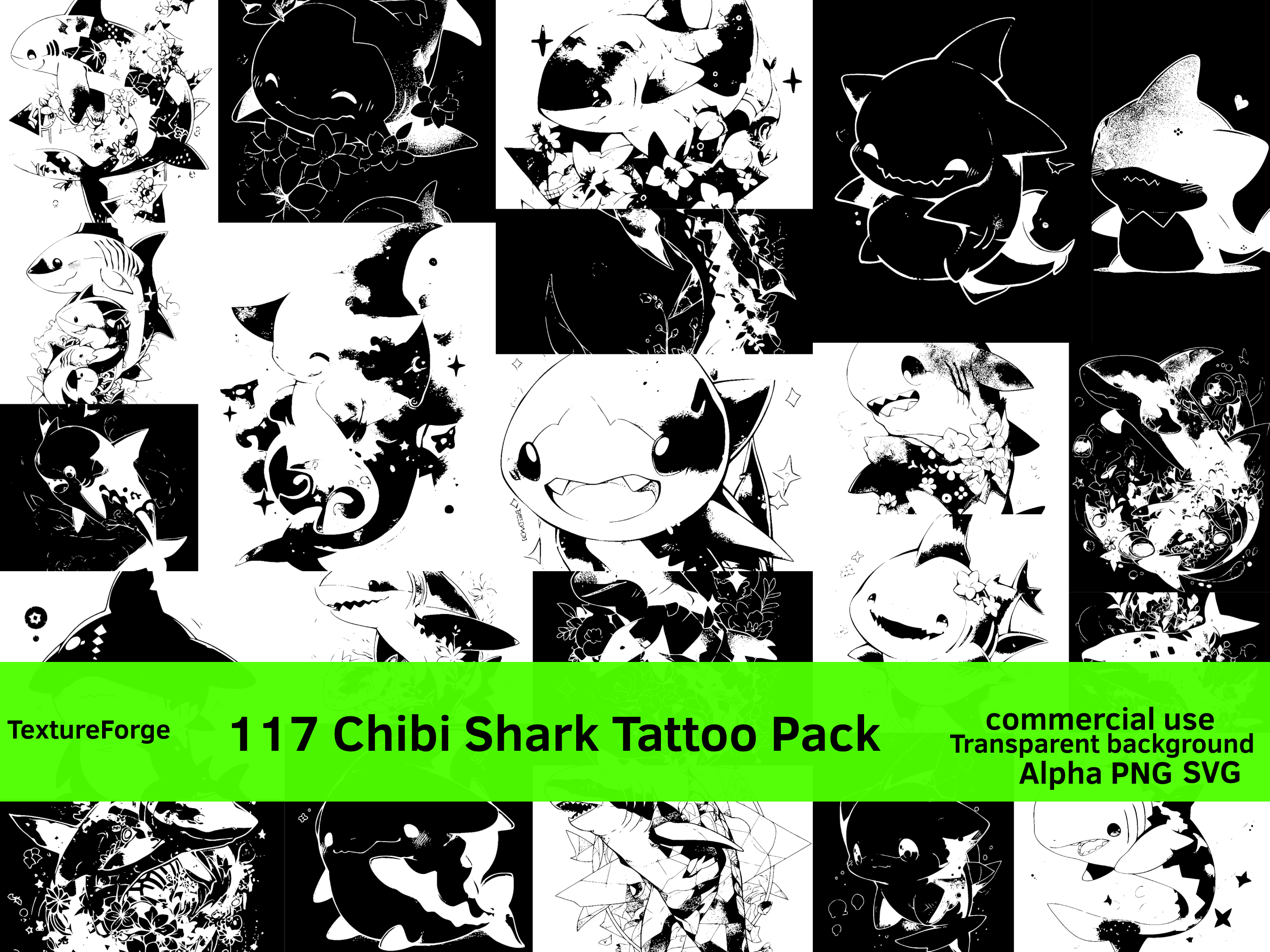 Chibi Shark Tattoo Pack - Payhip