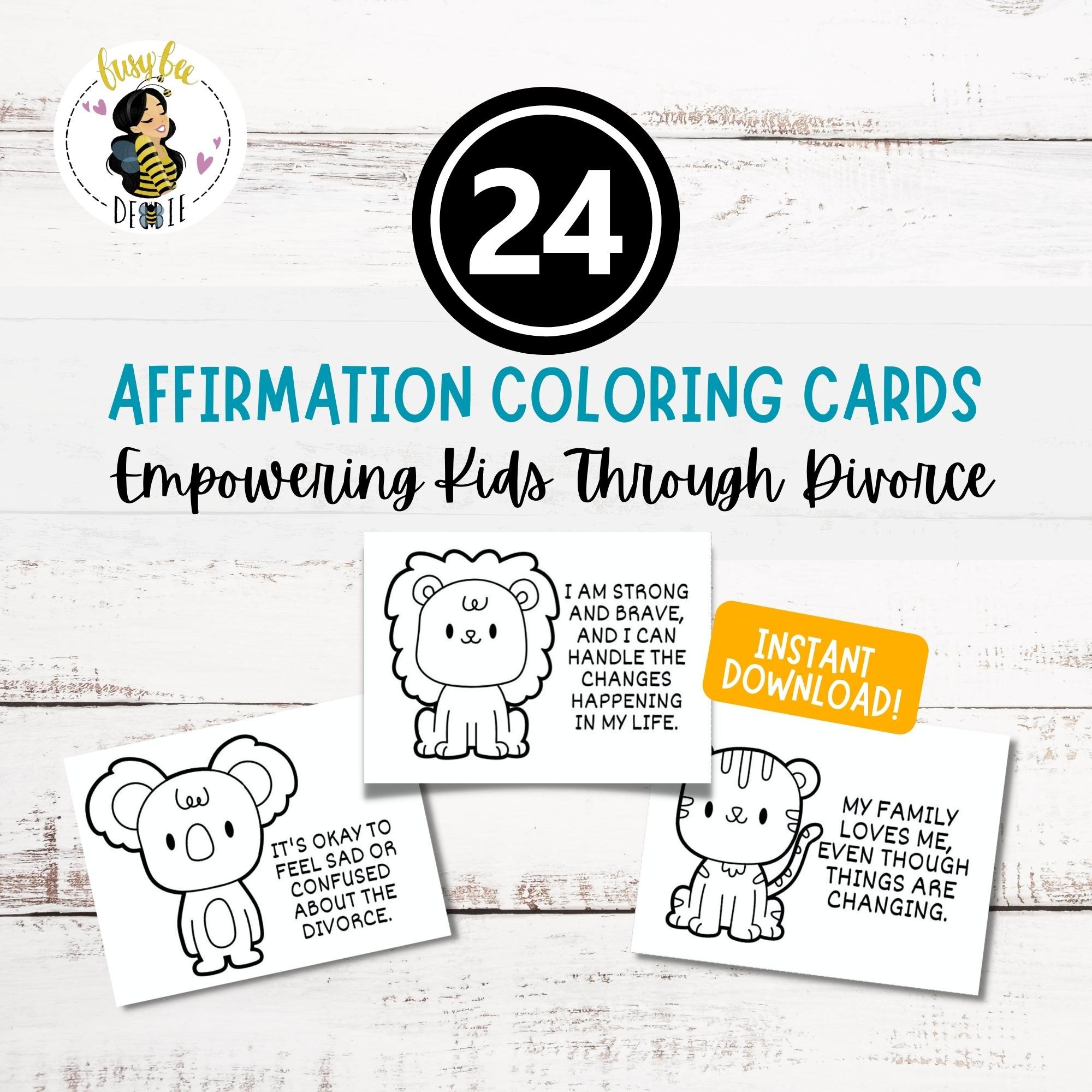 Printable Affirmation Coloring Cards for Kids | Affirmations for Kids ...