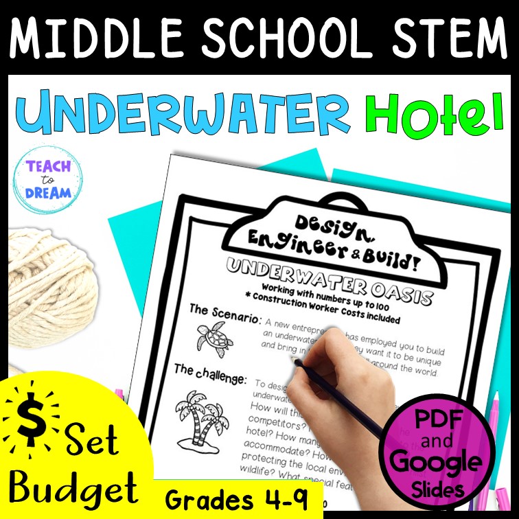 Middle School STEM Task | Underwater Hotel STEAM Challenge