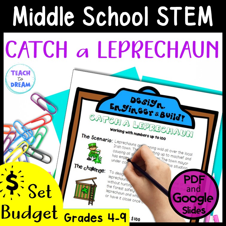 Middle School STEM Task | St Patrick's Day STEAM Challenge