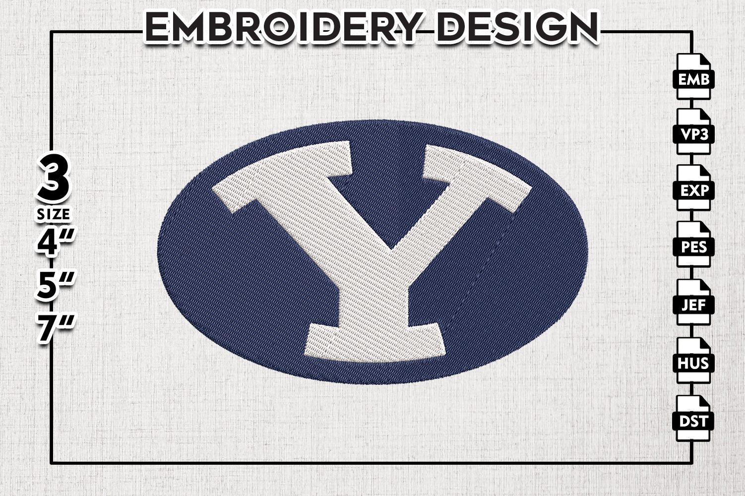 BYU Cougars Embroidery file, NCAA teams Embroidery Designs, College ...