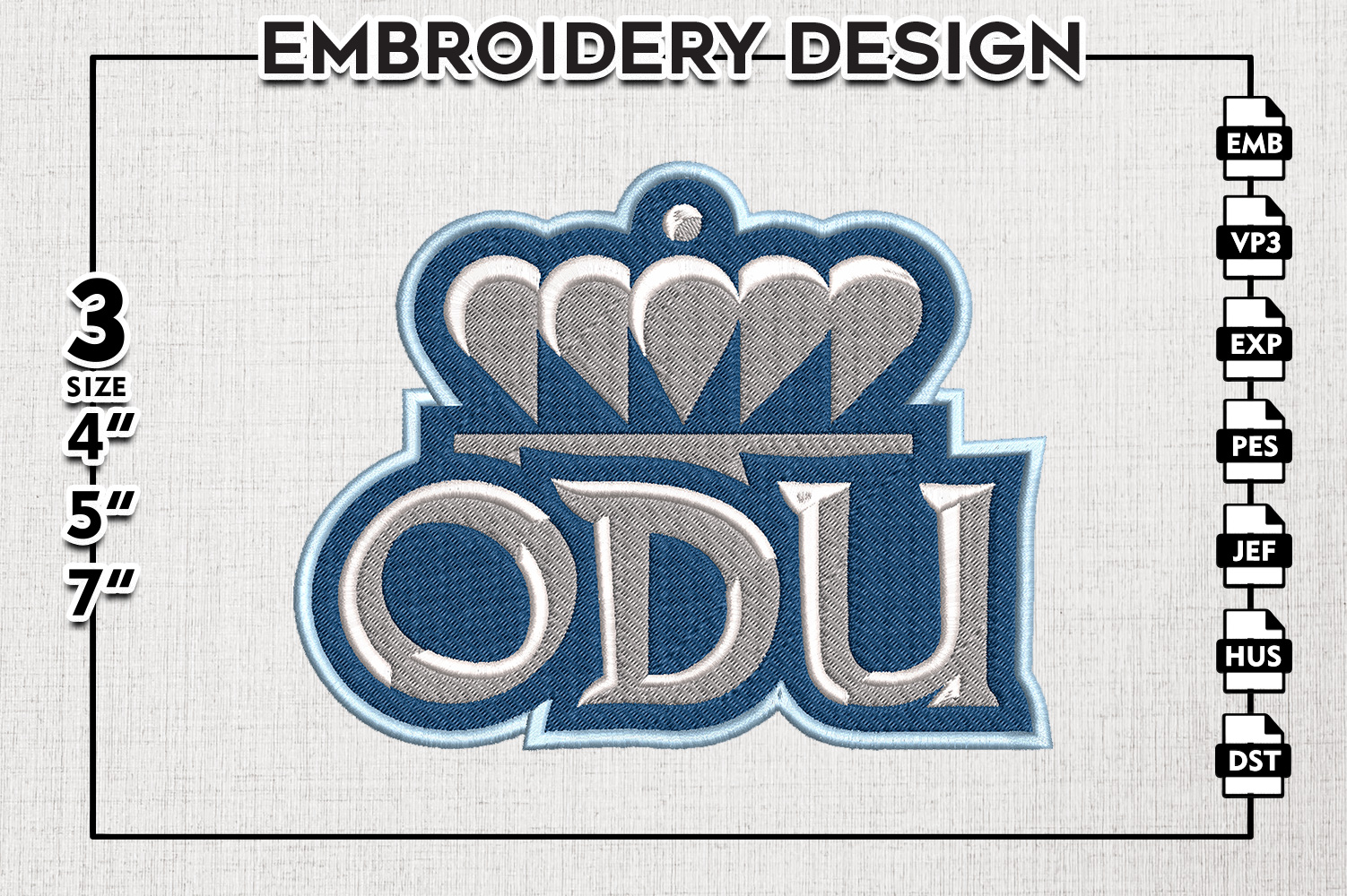 NCAA Old Dominion Monarchs Embroidery files, NCAA Embroidery Designs ...
