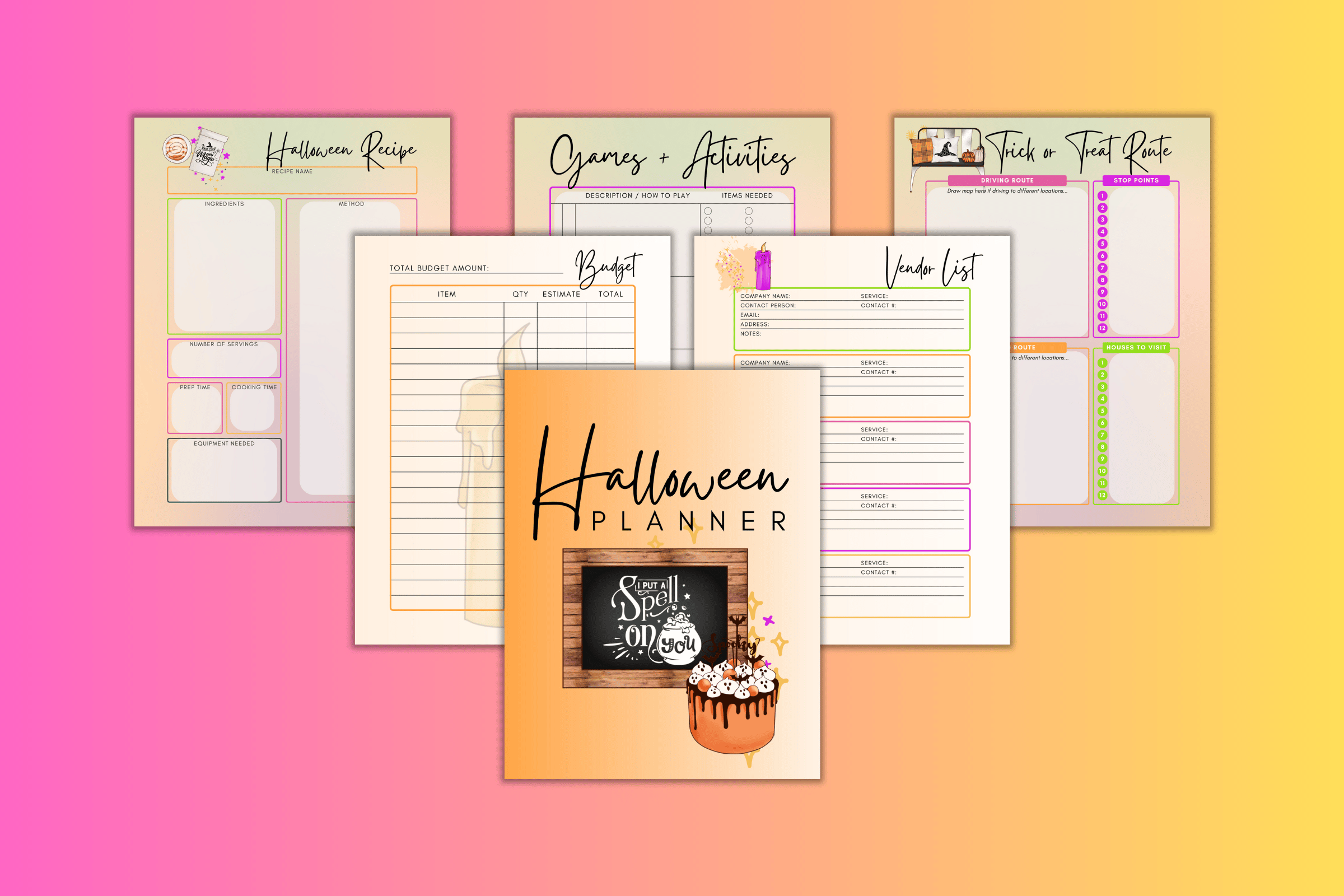 Printable Halloween Planner Pages plus Party Goodies - Payhip