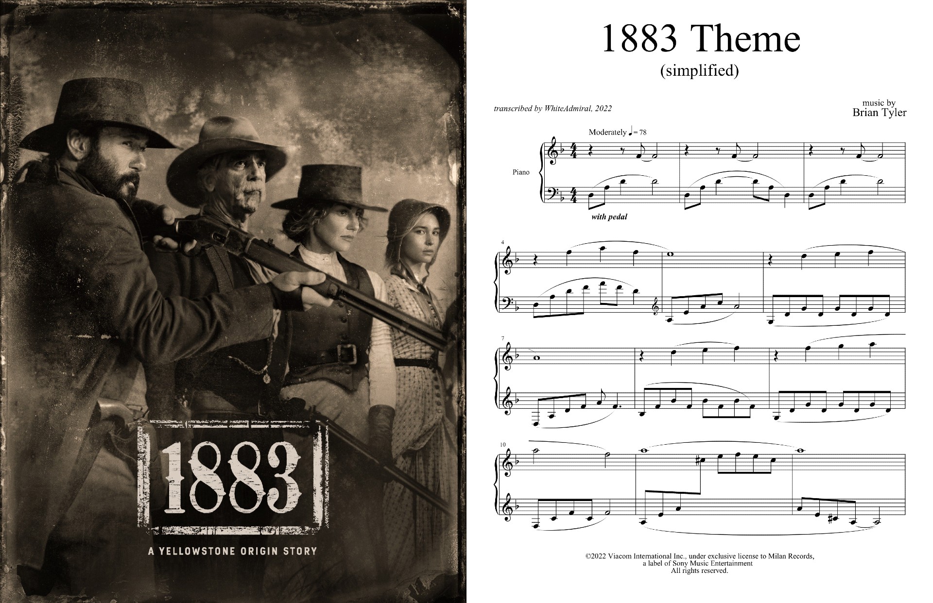 1883 Theme (simplified) - Brian Tyler