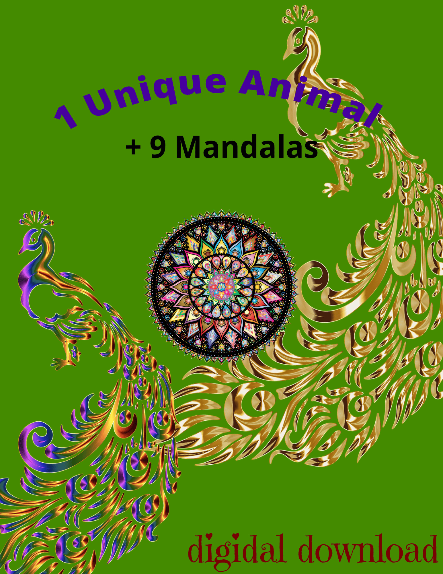 9 Mandalas 1 Unique Animal -Zebra - Payhip