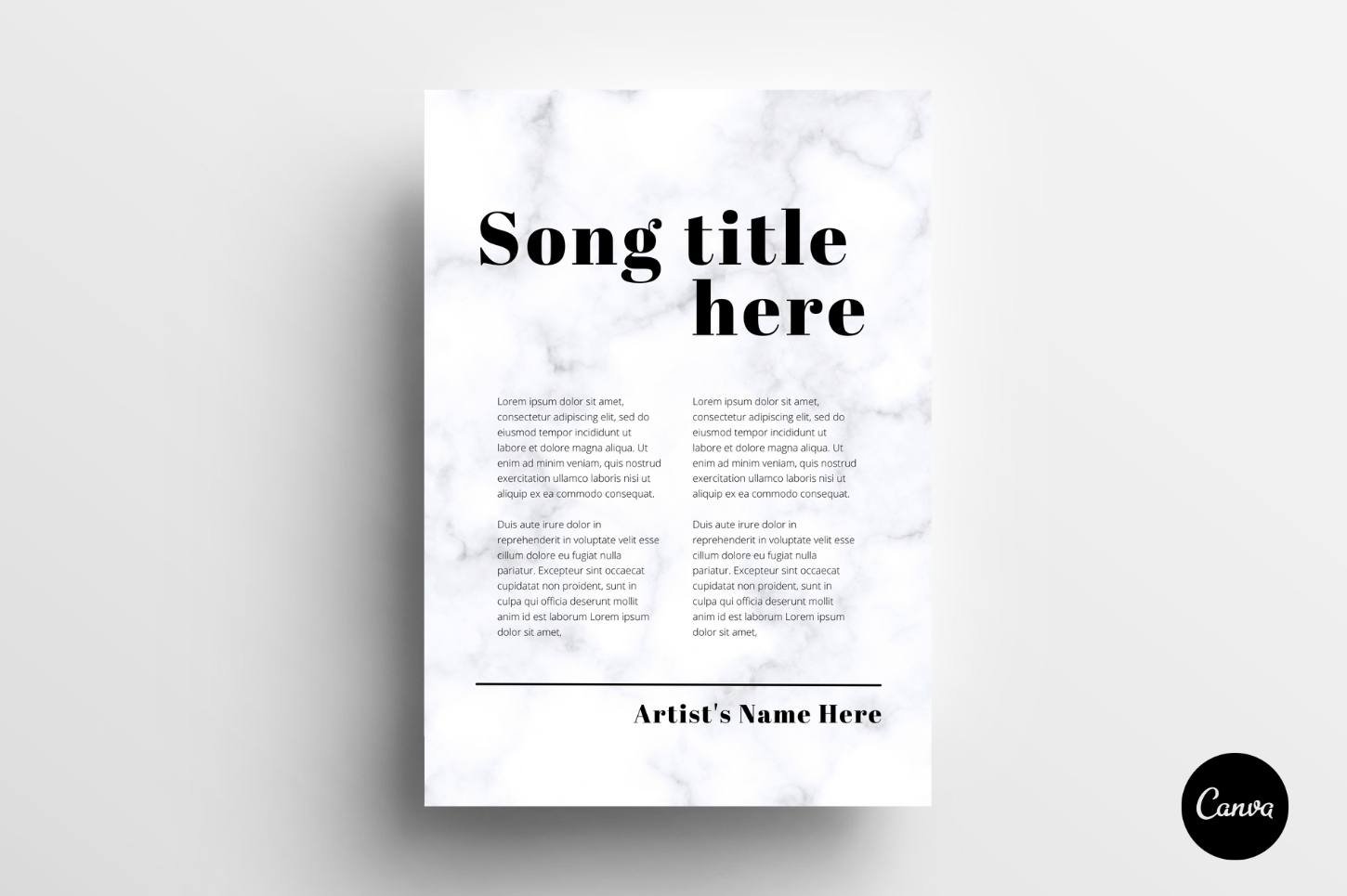 Editable Song Title Poster - Payhip