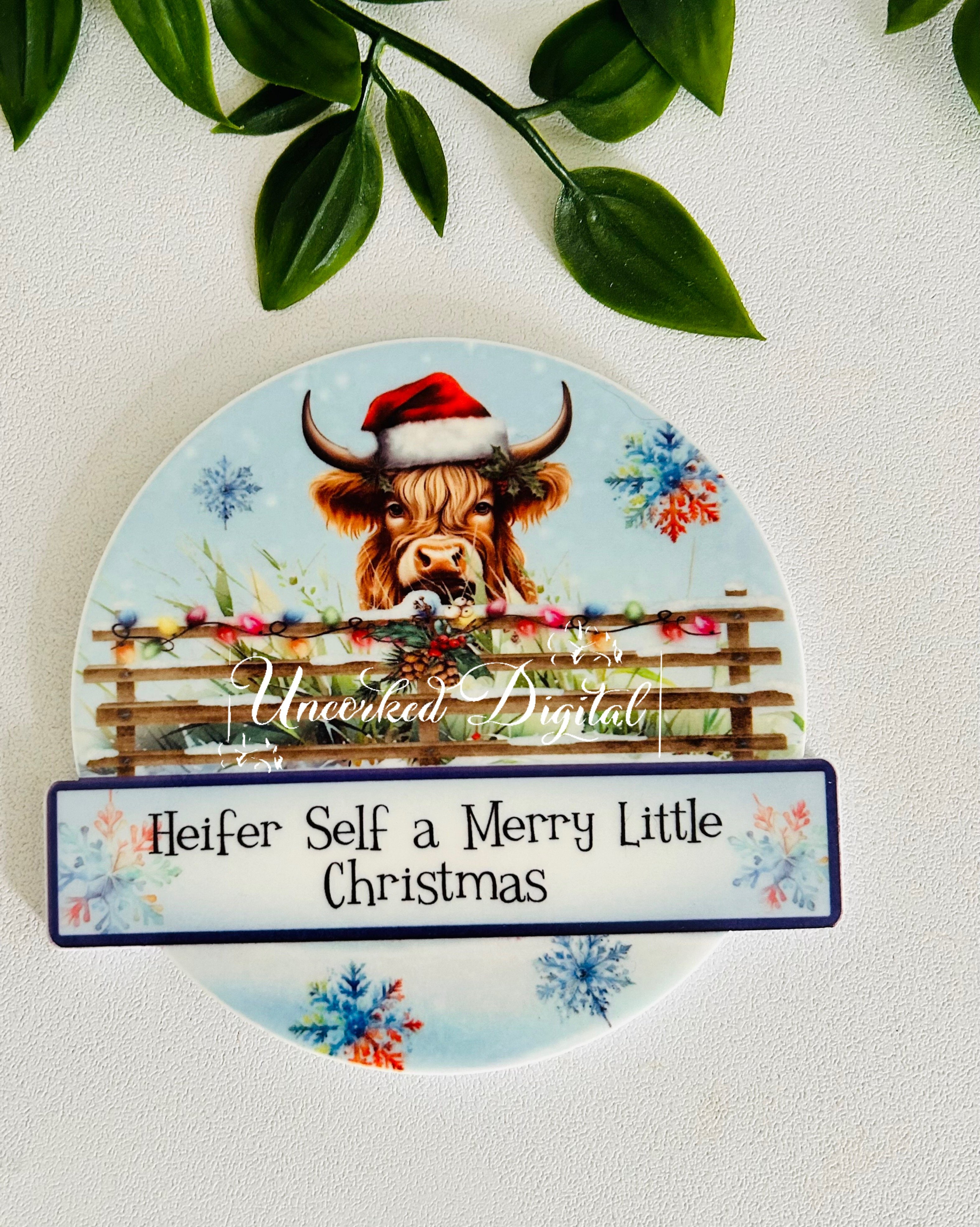 Christmas Coo cocktail coaster designs with and without text (woodform ...