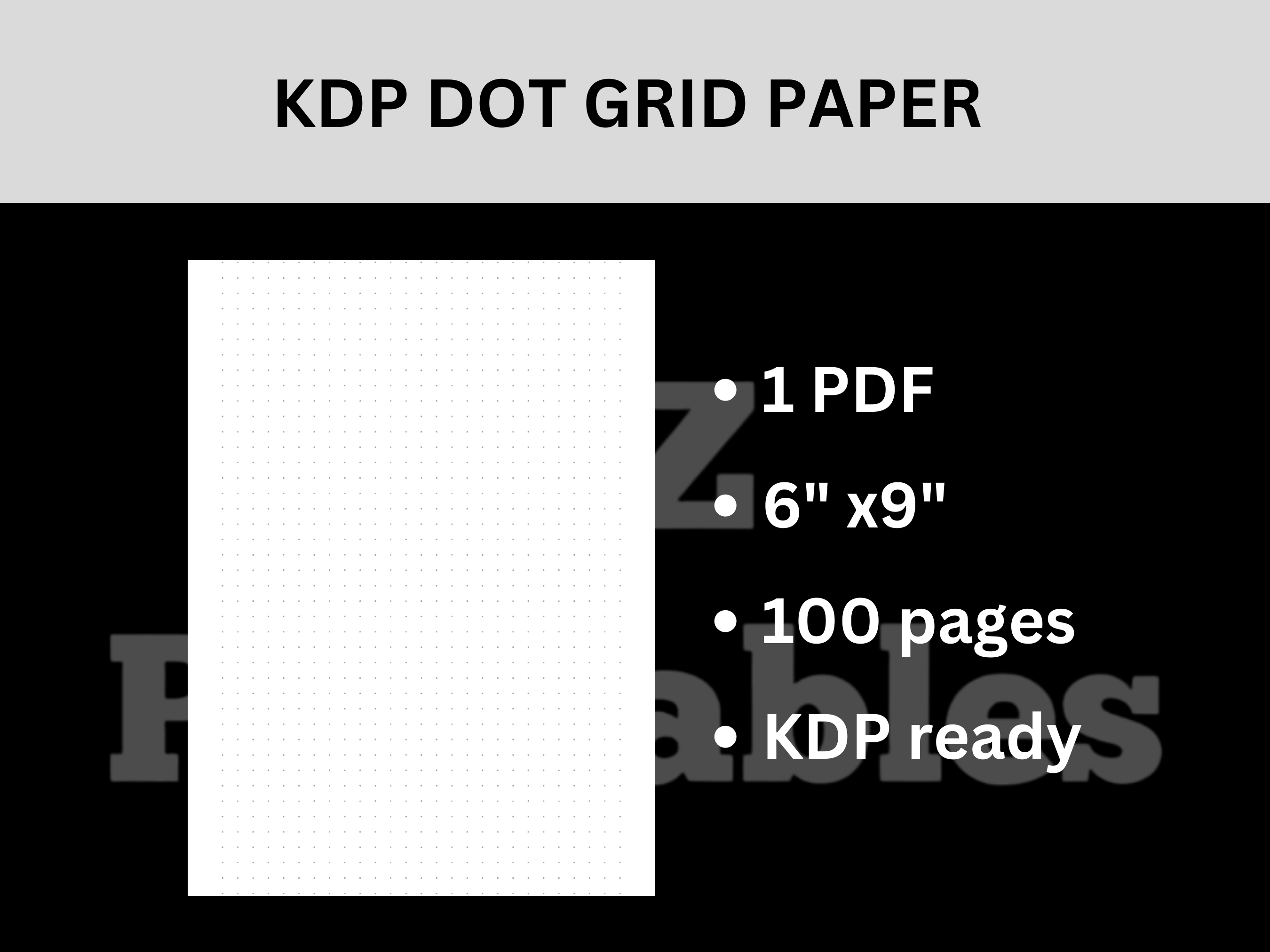 6 x 9 Inches KDP Dot Grid Journal Notebook Template Low Content Books ...