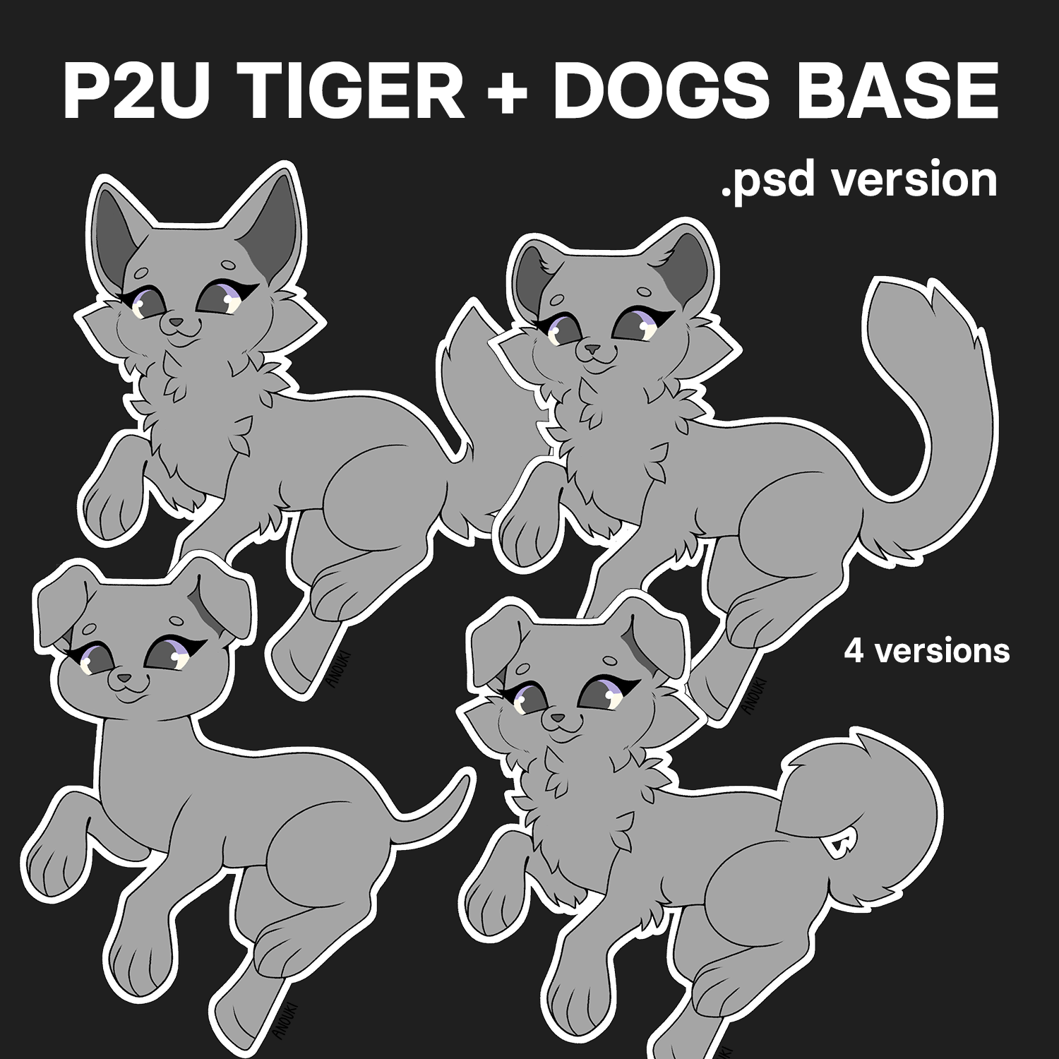 Tiger & Dogs Base // psd file - Payhip