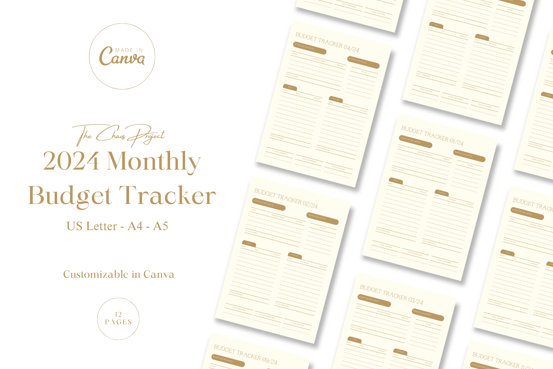 Canva Editable Monthly Budget Planner Template, DFY Budget Tracker ...