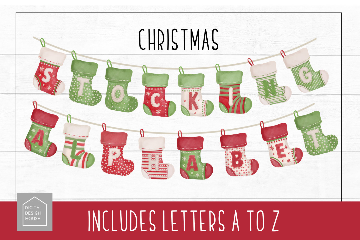 Christmas Stocking Alphabet Set Includes Letters A to Z - Payhip