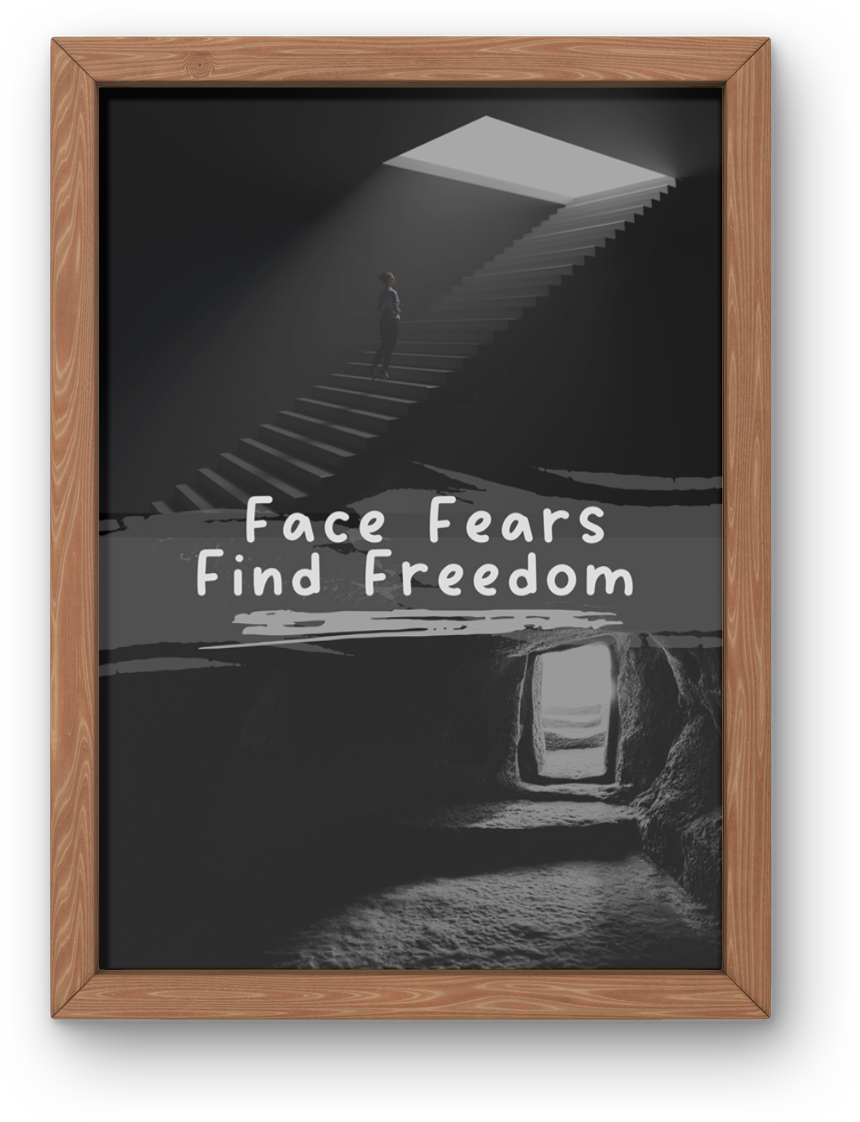Face Fears Find Freedom, Portrait Printable Wall Art, Motivation Words ...