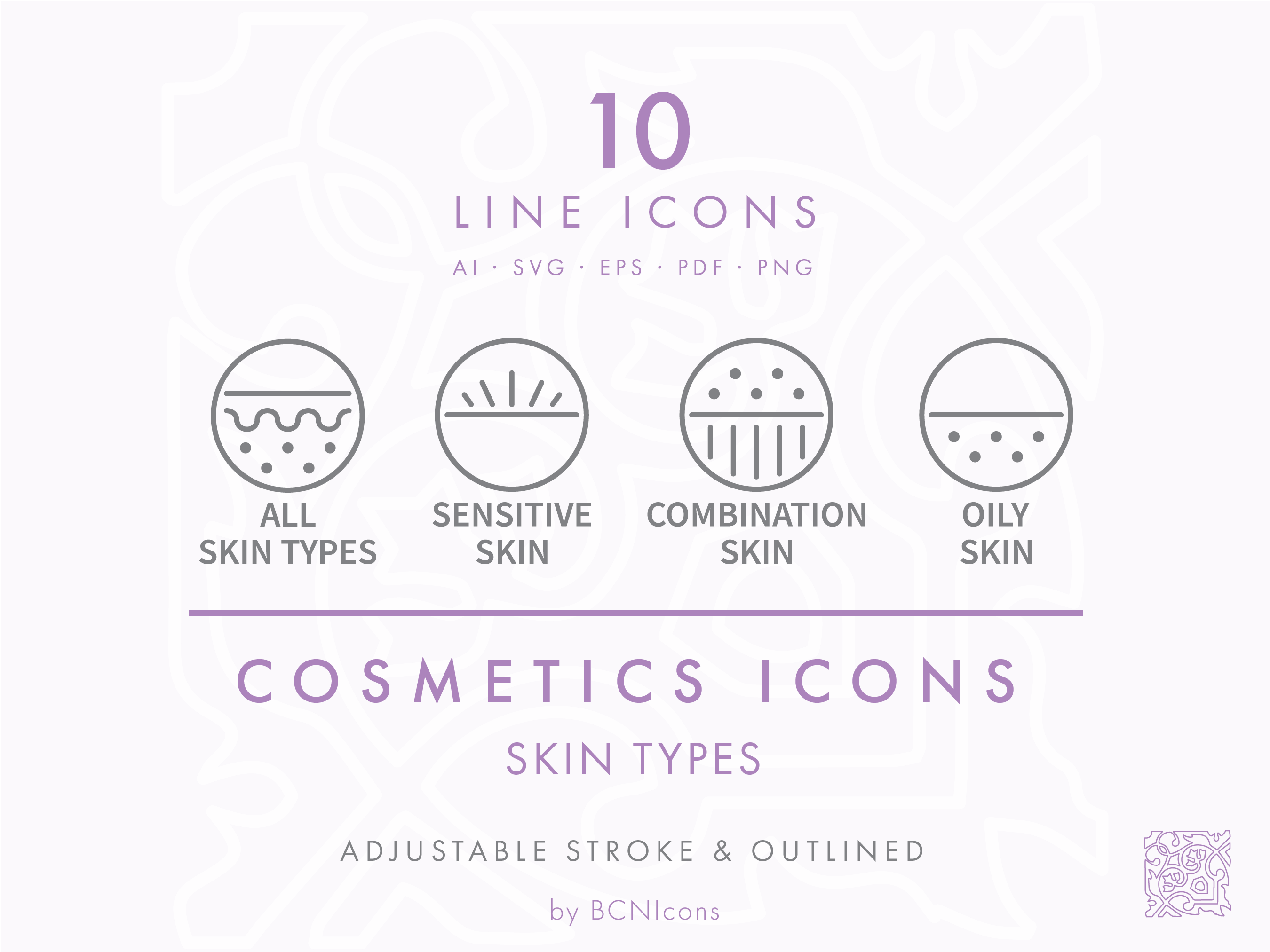 COSMETIC ICON PACK: Skin Types Symbols