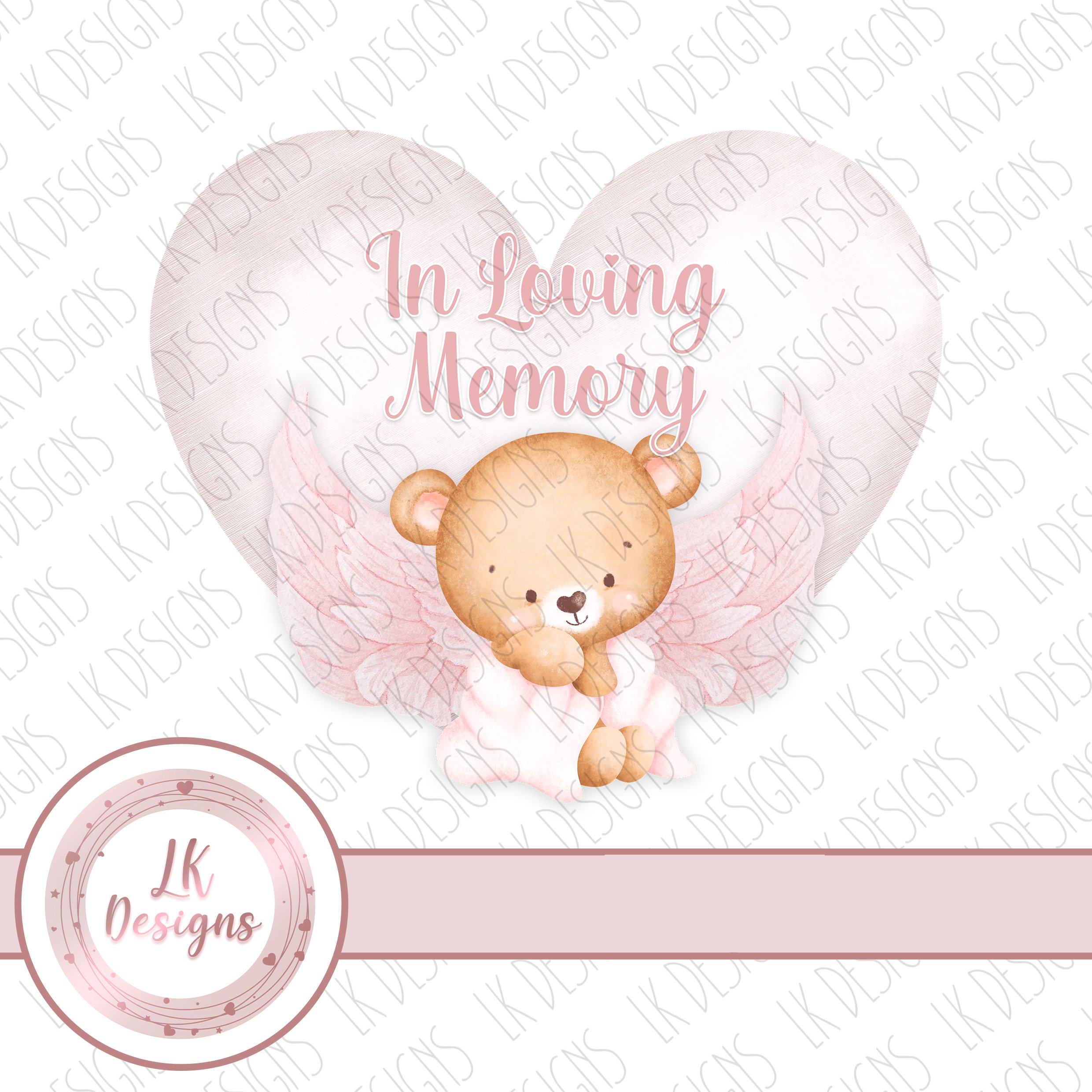 Pink in loving memory bear- with and without text - Payhip