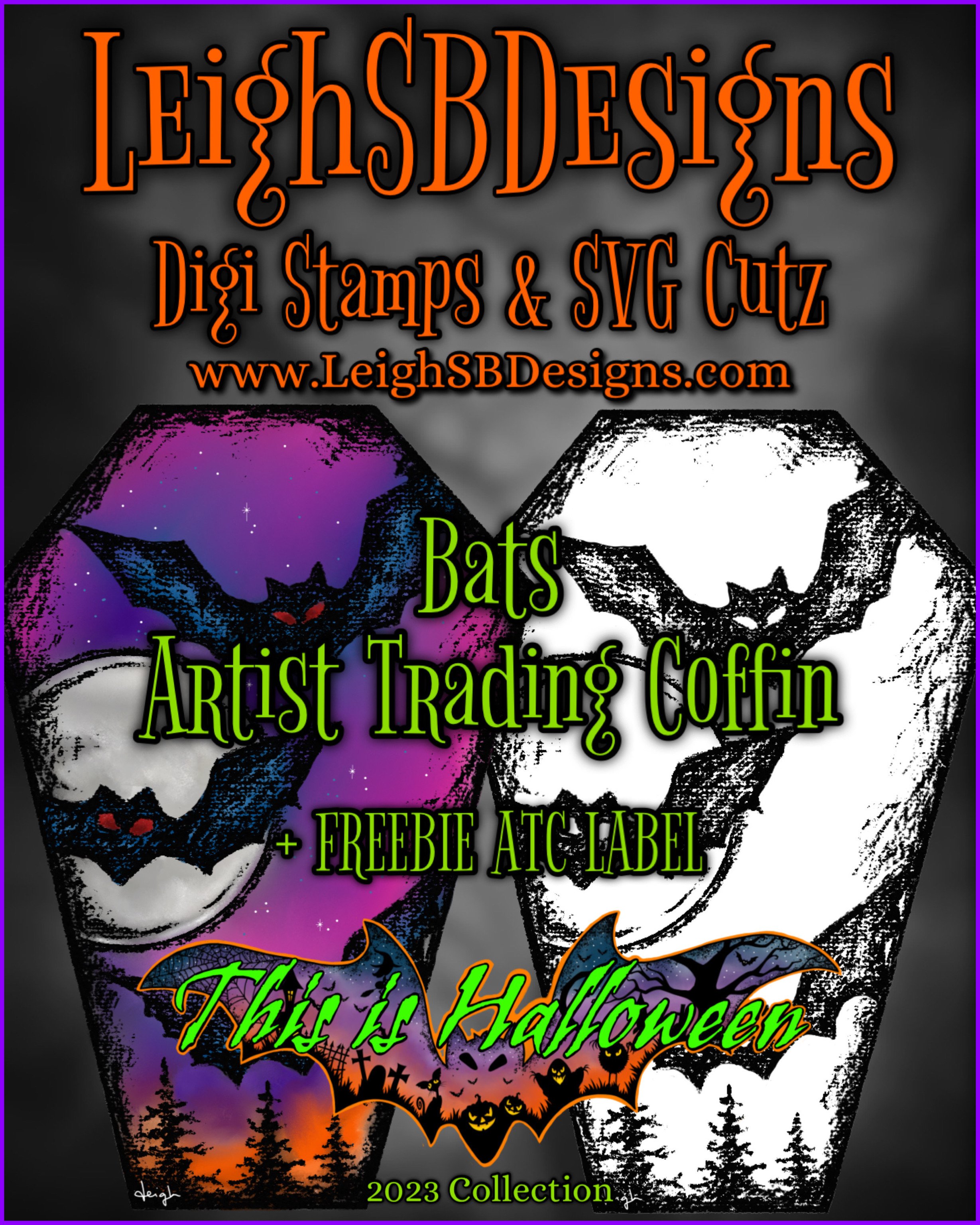 BATS - Artist Trading Coffin Digi Stamp Freebie Label - THIS IS ...