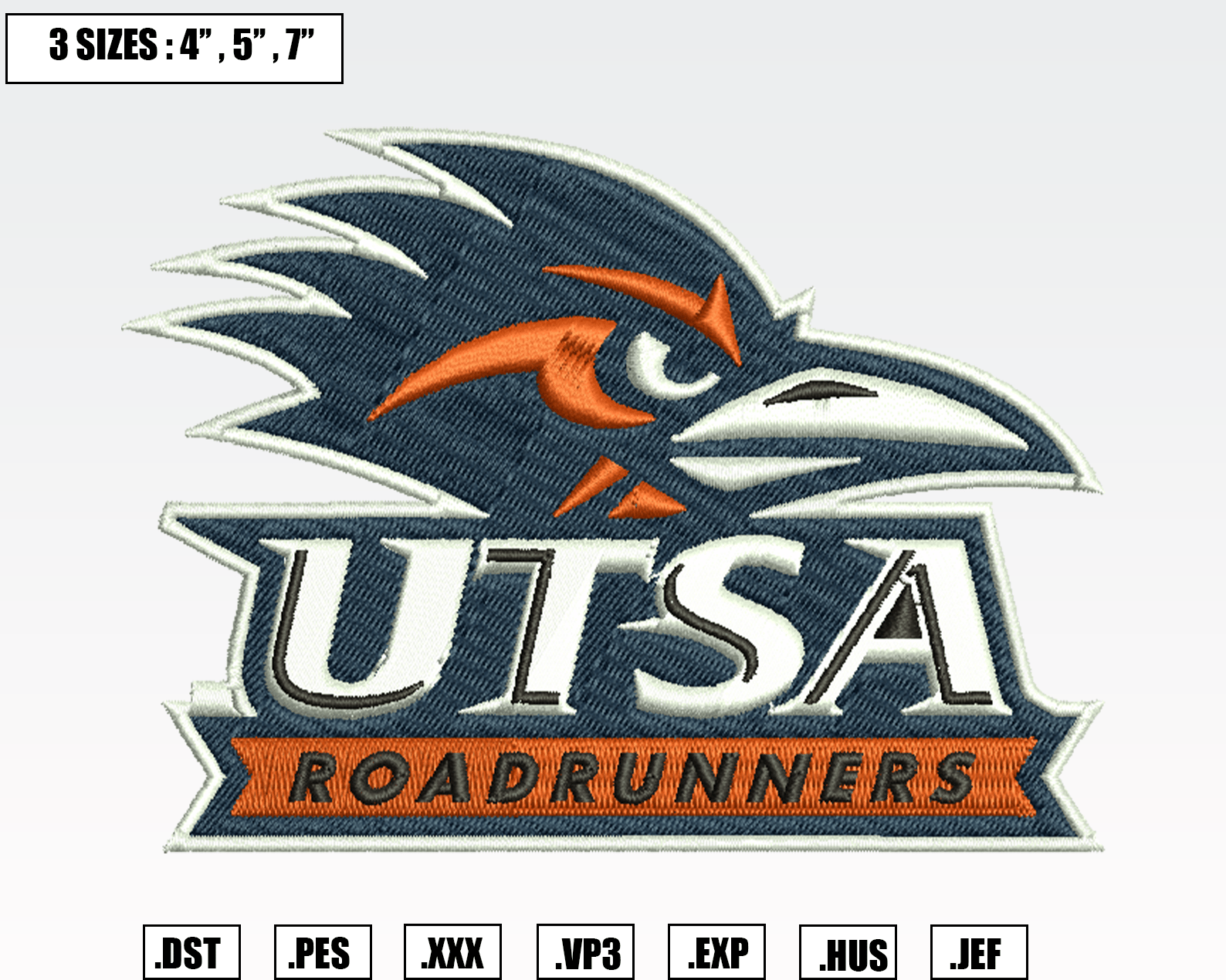 UTSA Roadrunners Embroidery Design, NCAA Logo Embroidery Files, Machine ...