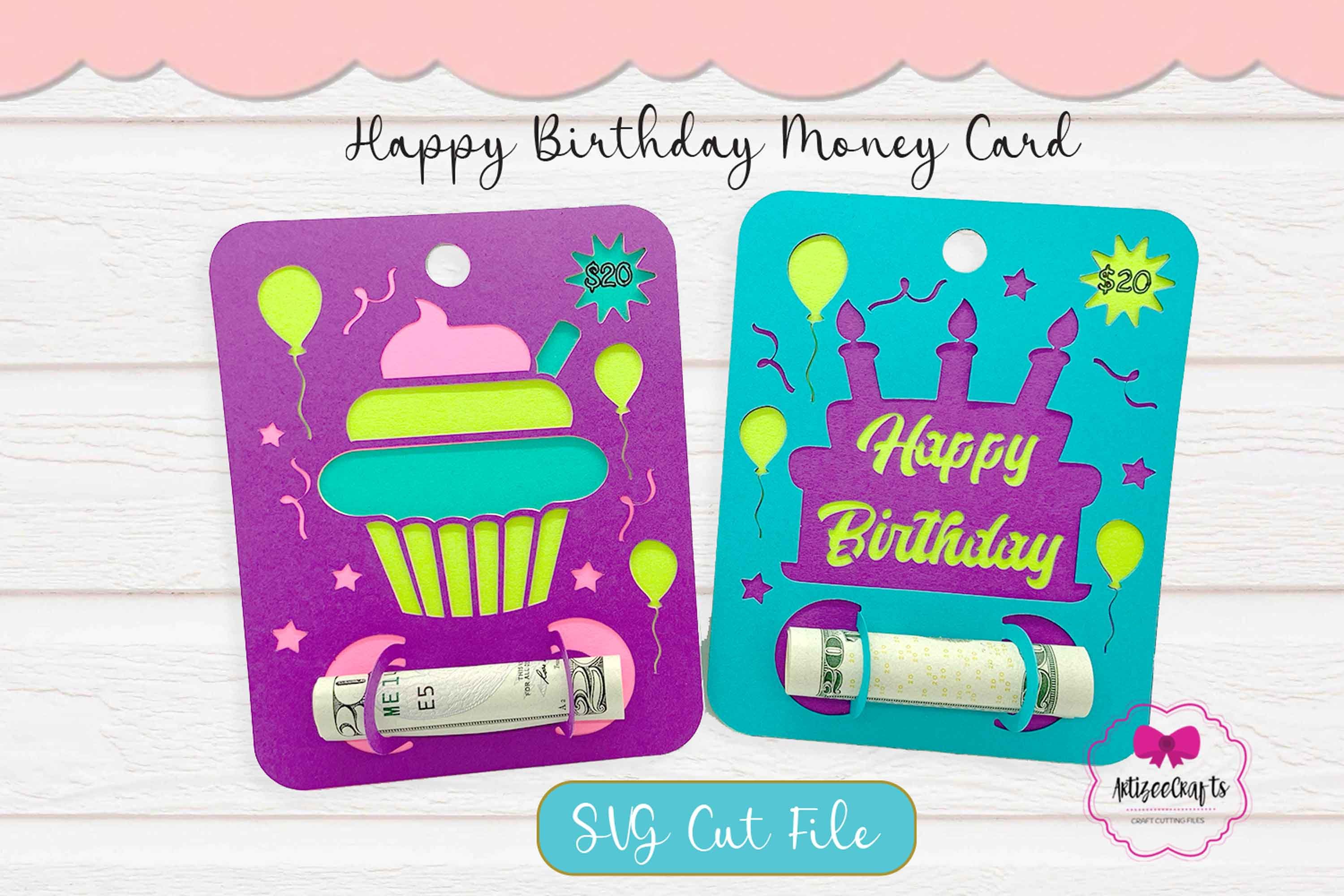 Happy Birthday Money Gift Card, Money Card Cut File - Payhip