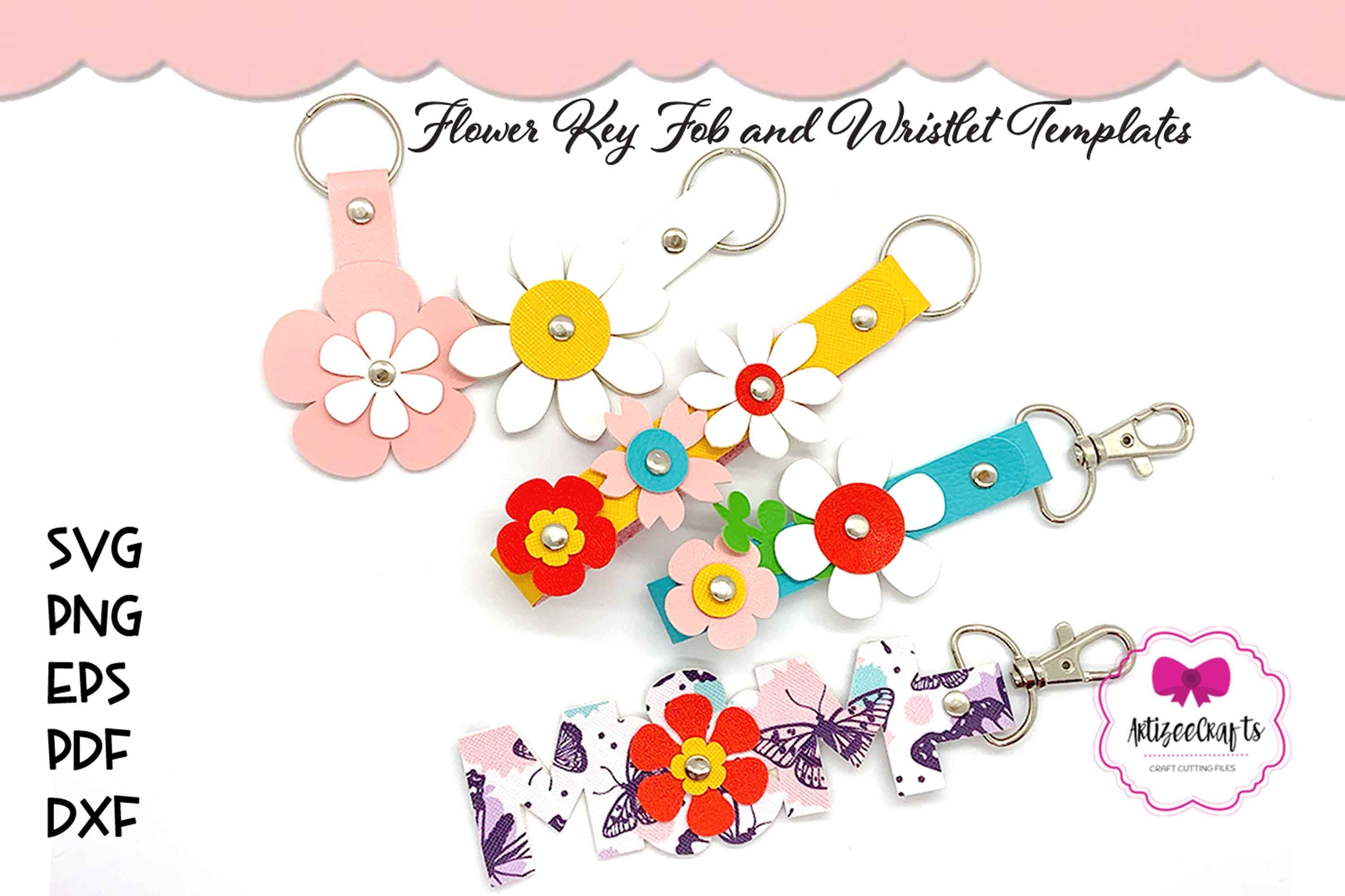 Floral Key Fob, Flower Key Fob, Flower Wristlet - Payhip