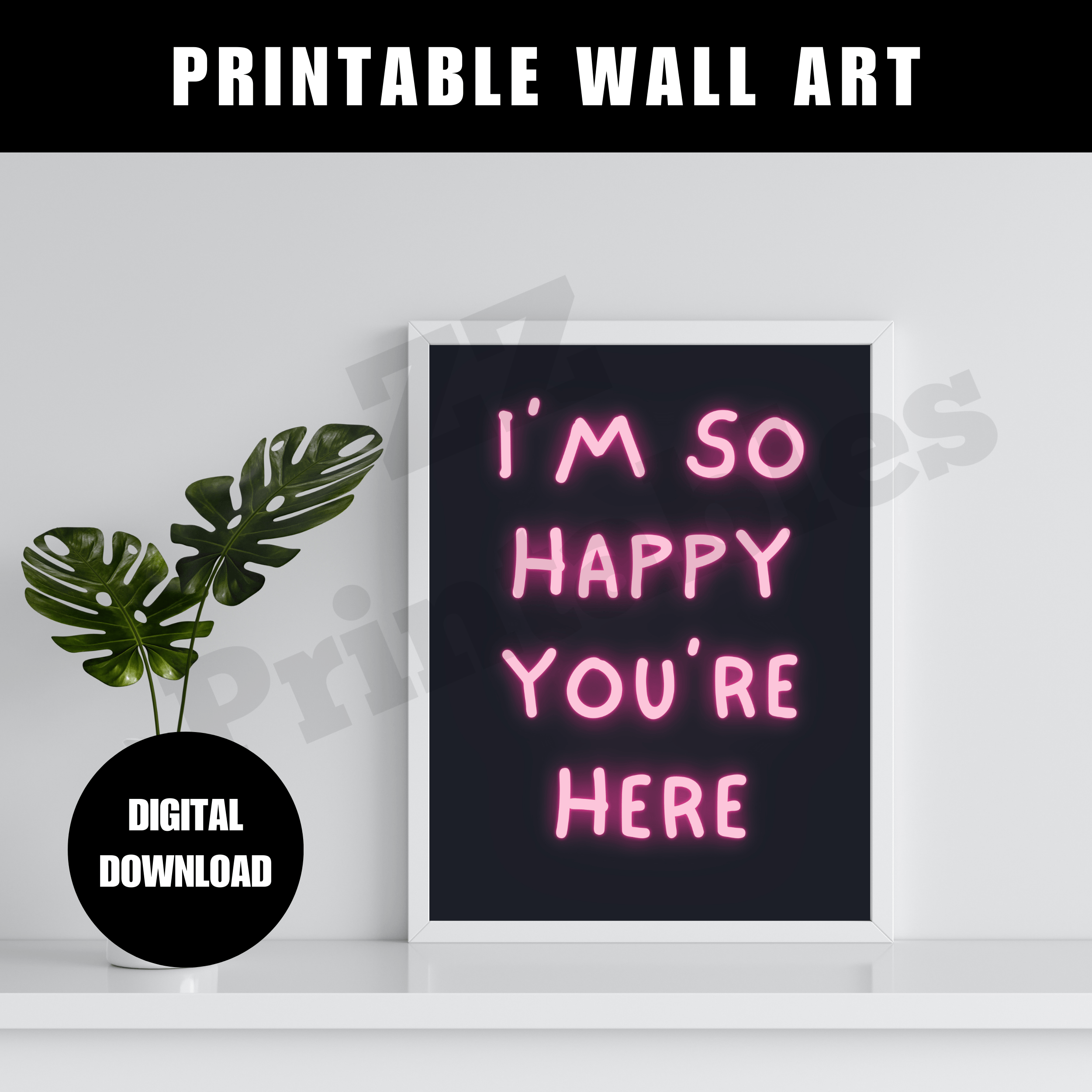 I'm So Happy You're Here Print School Teacher Student Poster Black Pink ...