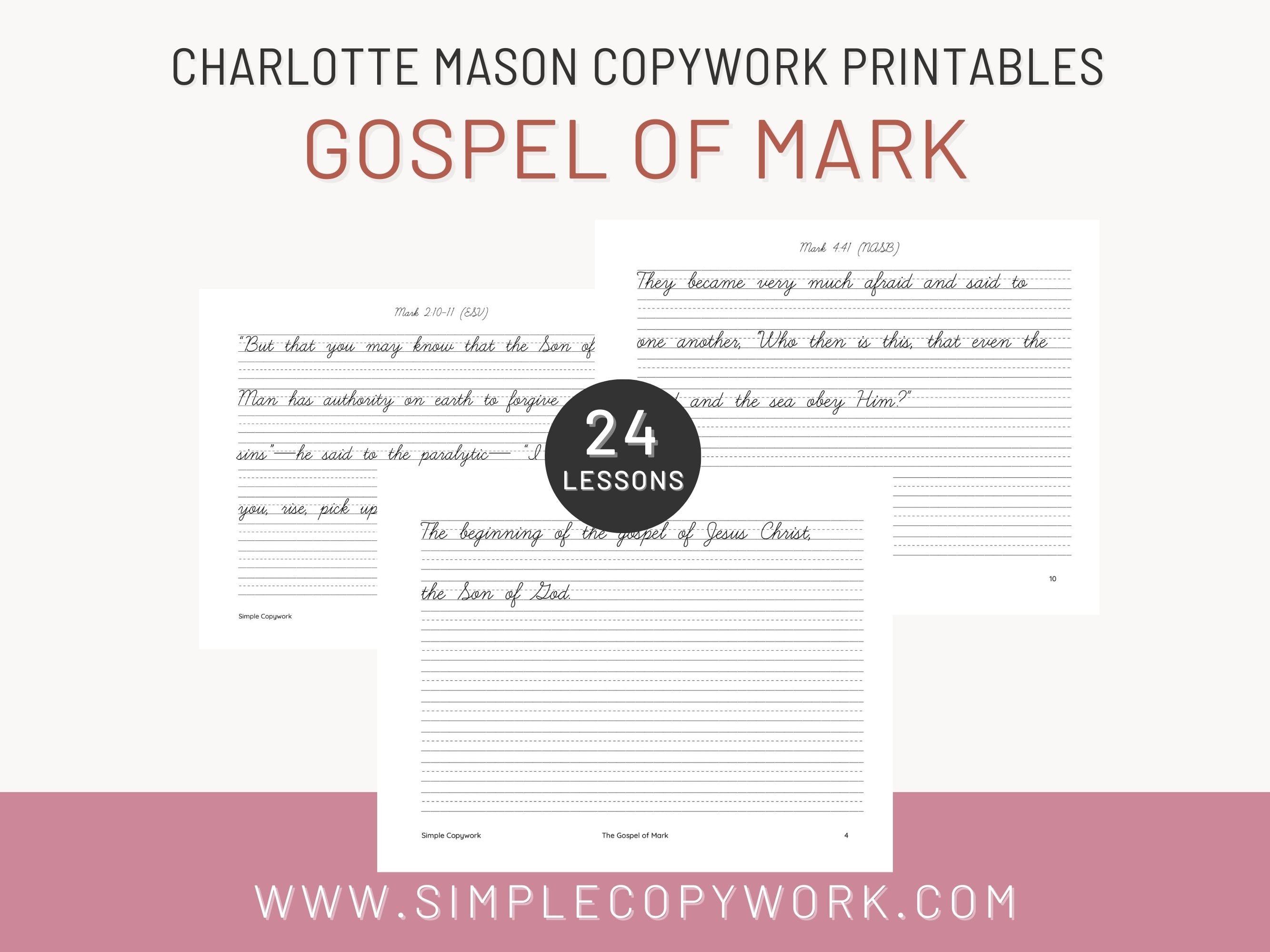 Gospel of Mark, 60 pt. CURSIVE