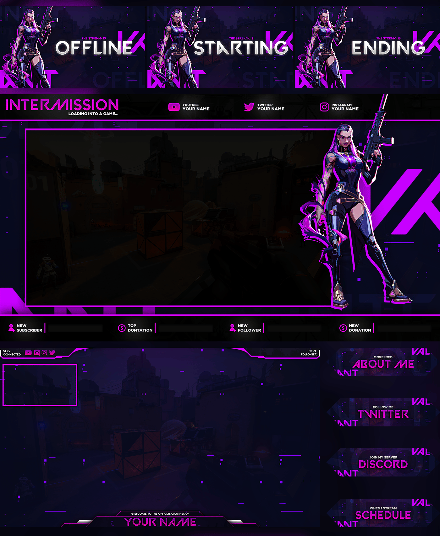 Valorant Stream Pack Template (Reyna) - Payhip