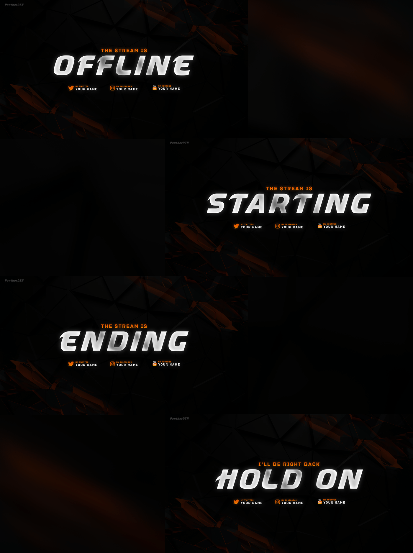 Dark Orange Themed Streaming Screens - Payhip