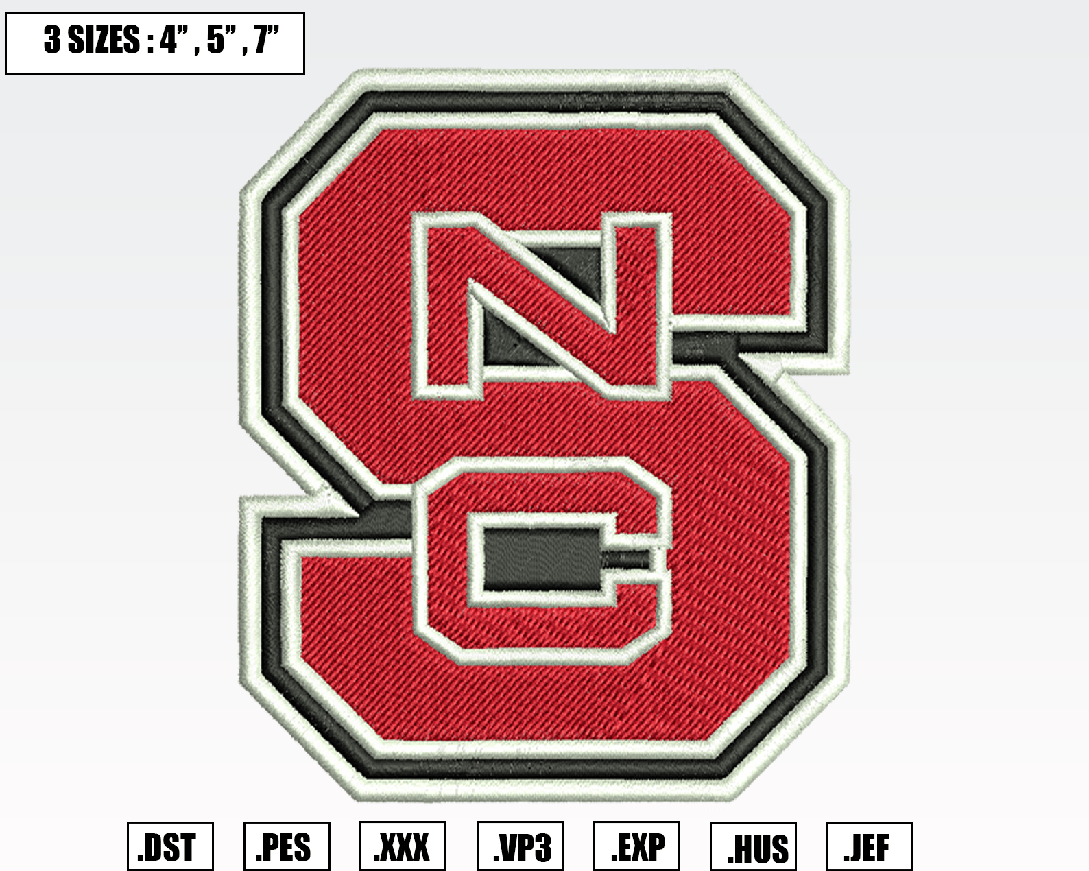 NC State Wolfpack Embroidery Design, NCAA Logo Embroidery Files ...