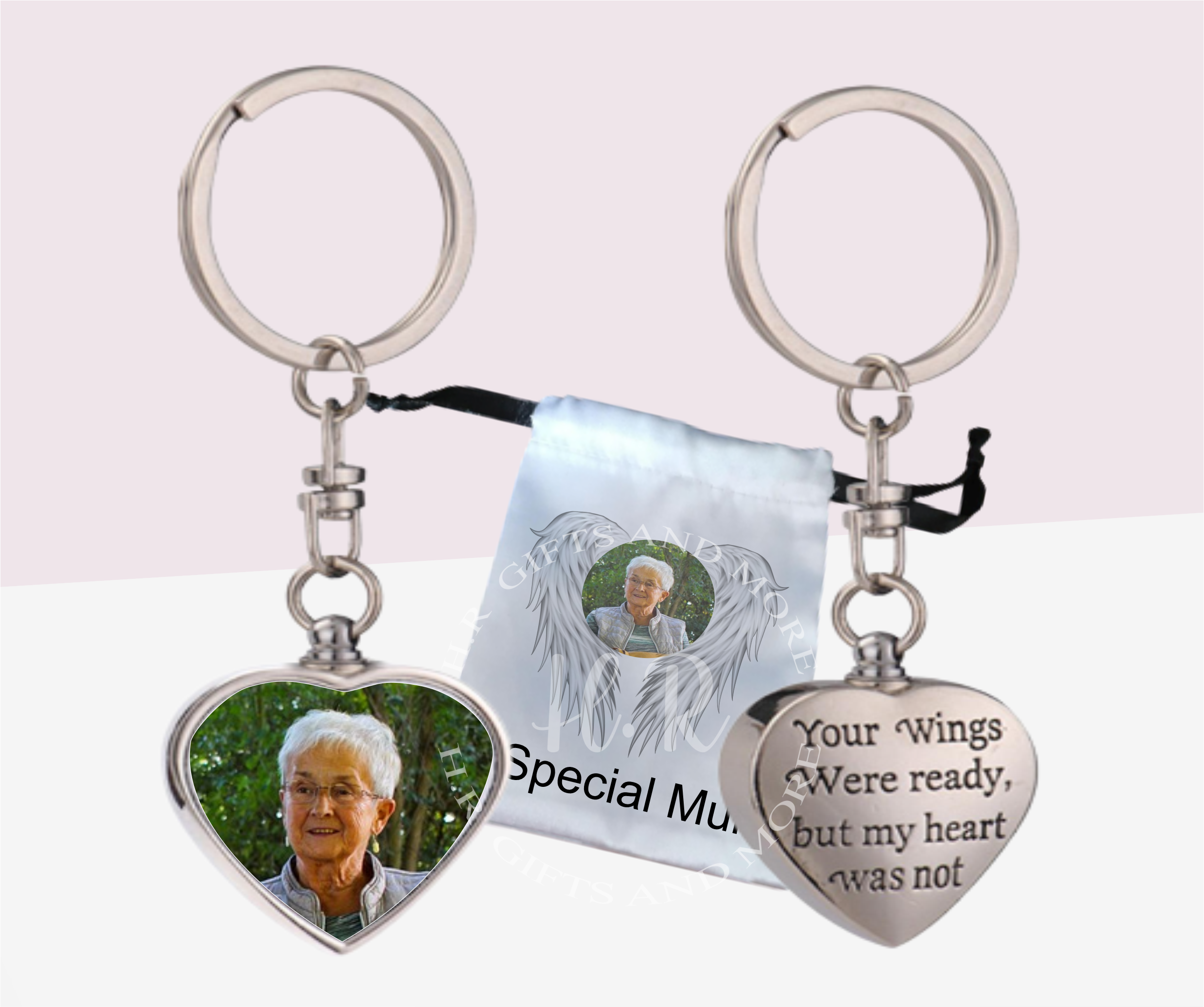 Personalised Memory Urn Photo Keyring with Kit and Personalised Photo ...