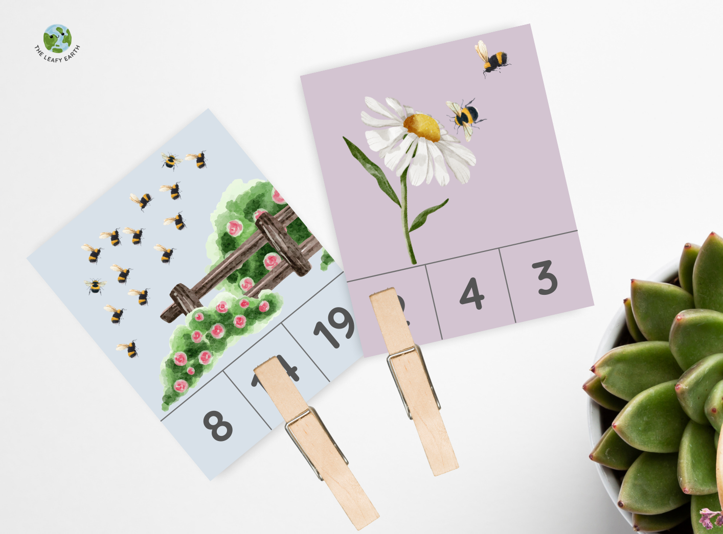 20 Bee Count and Clip Cards - Payhip