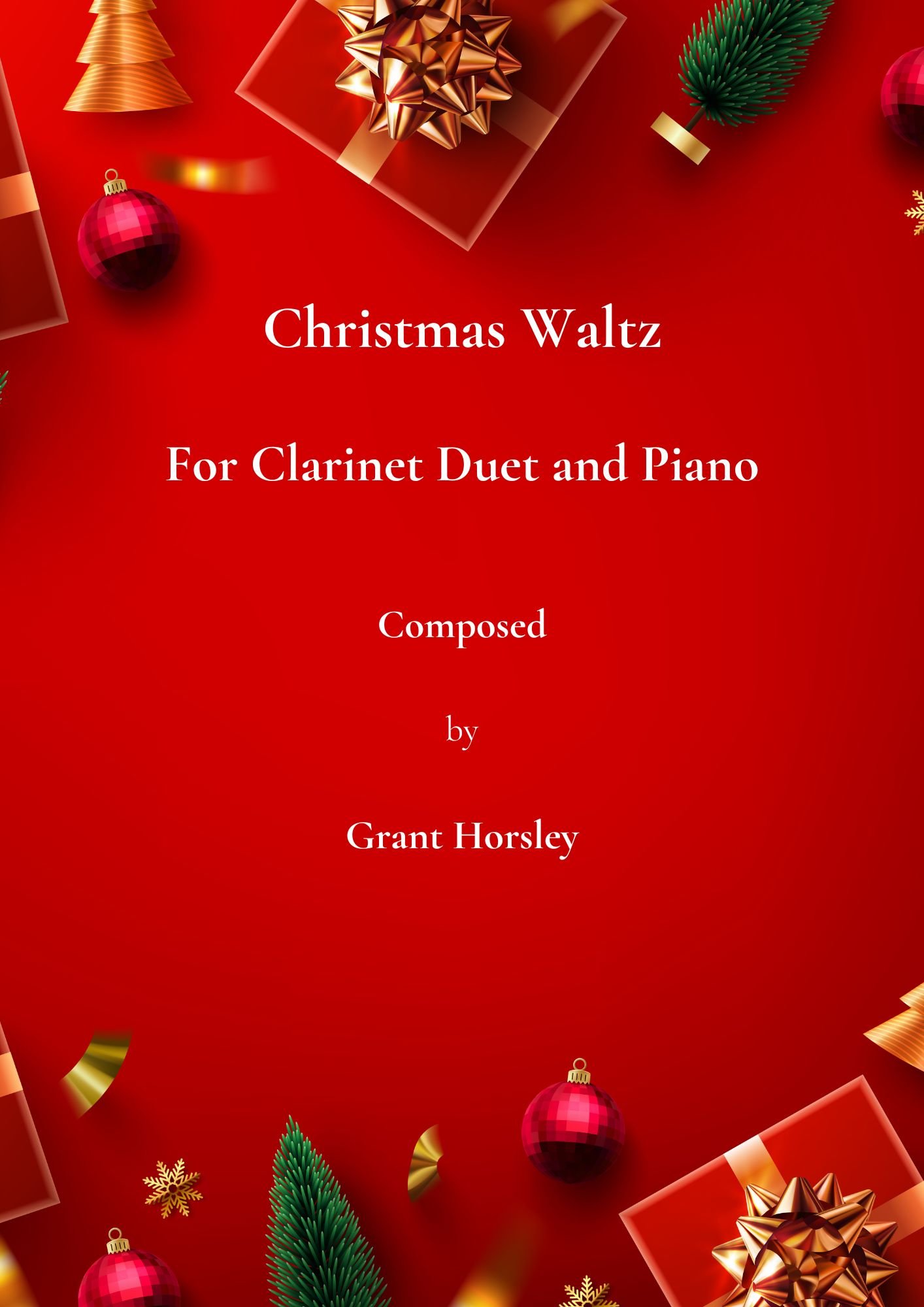 "Christmas Waltz" Original for For Clarinet Duet and Piano.