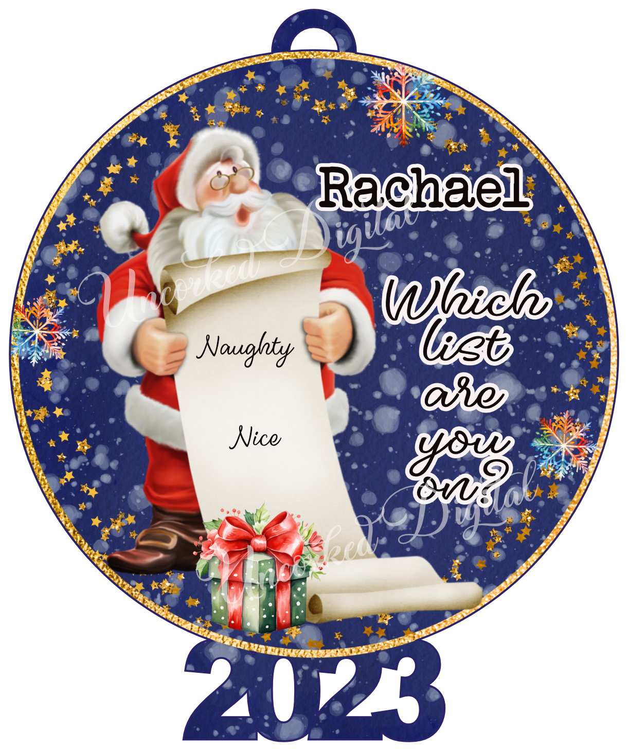 Reviewing Naughty or Nice List 2023 bauble (woodform) - Payhip