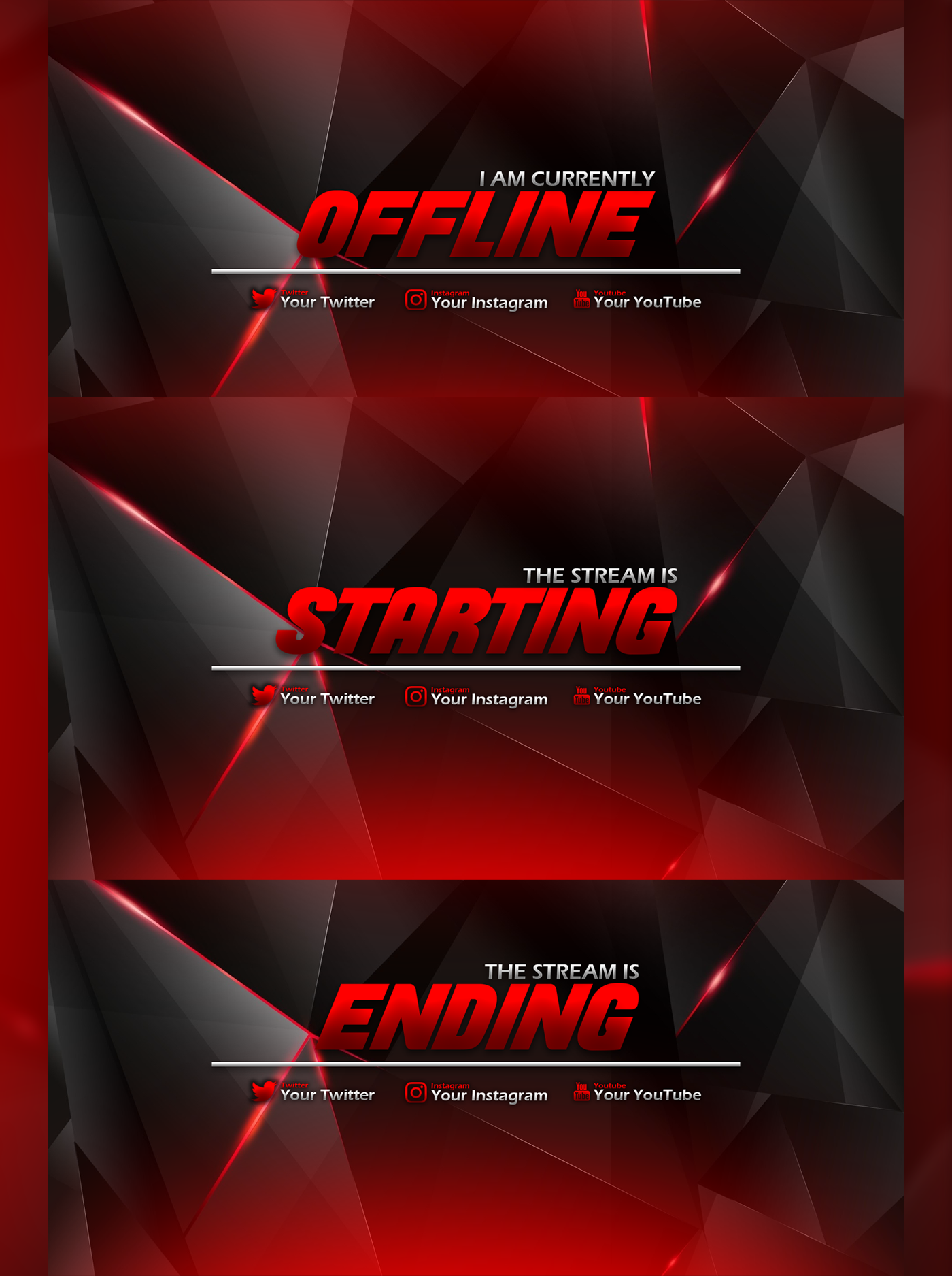 Red & Black Streaming Screens - Payhip