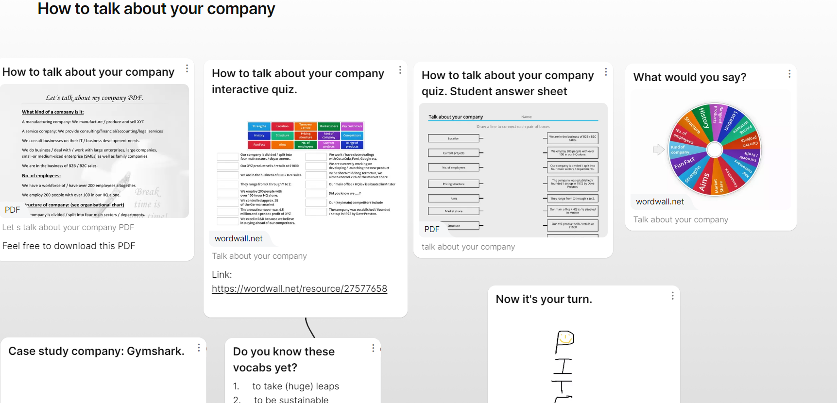 How to talk about your company Padlet - learn, watch, read, play ...