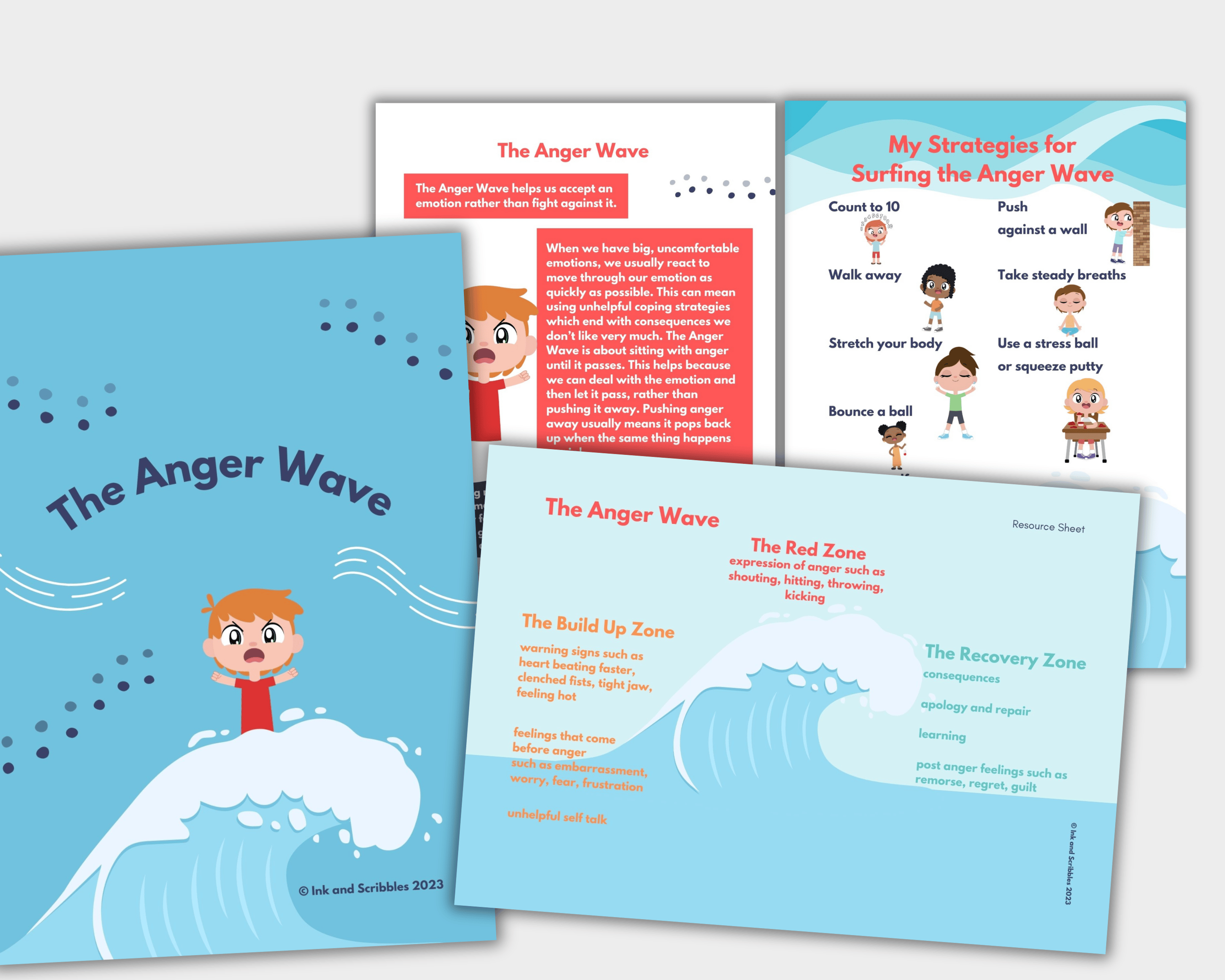 The Anger Wave (DBT Based Skill) PRINTABLE Pack