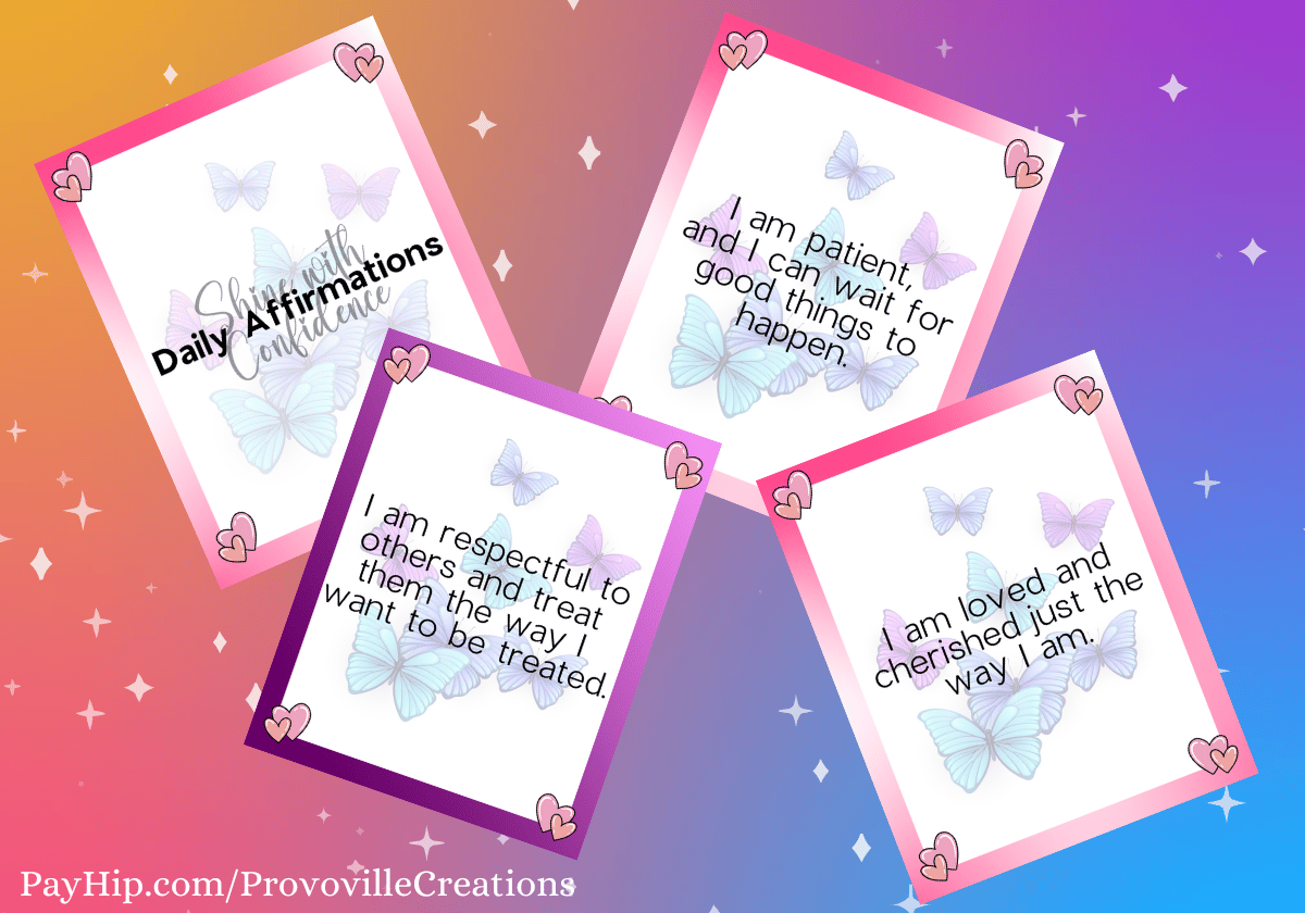 Butterfly Design Affirmation Cards for Little Girls-30 Days - Payhip