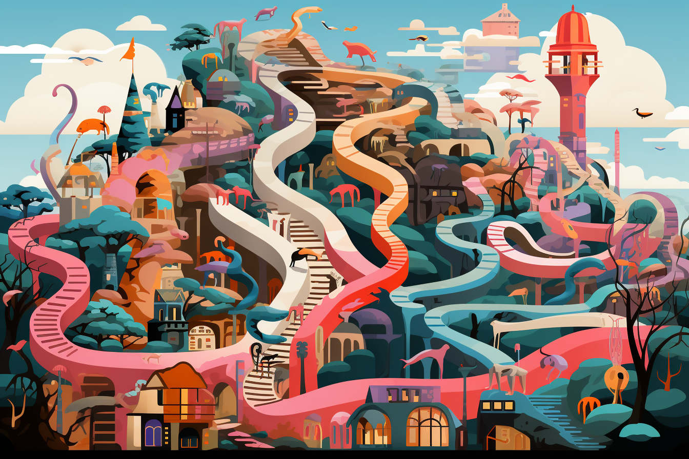 Vibrant Winding Pathways