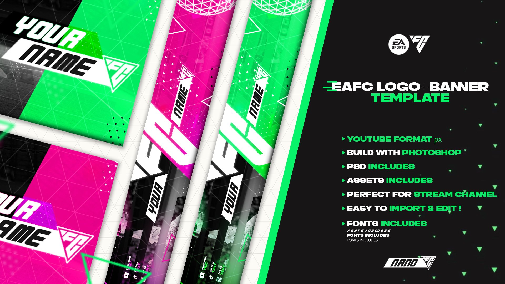 NanoCrea – FC26 Stream Packs & Overlays - Banners & logos