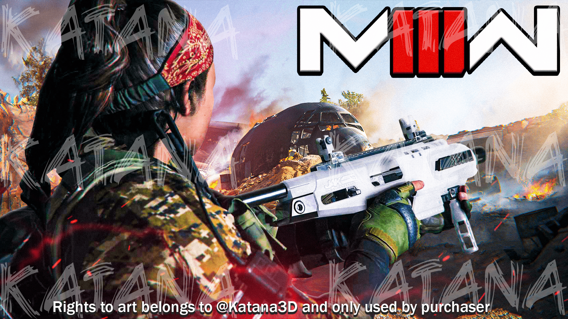 COD/Warzone Thumbnail - MWIII SMG Girl - Payhip